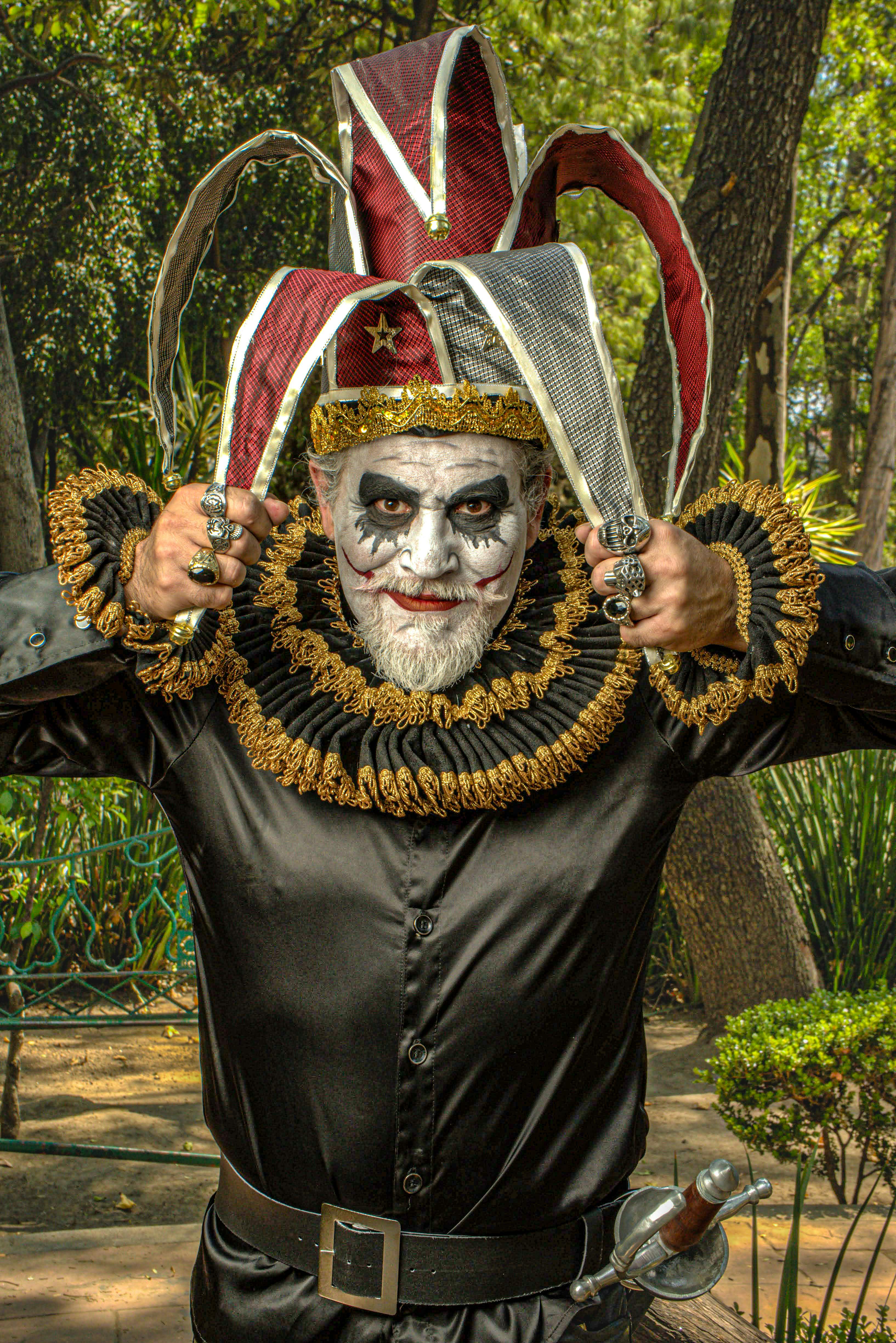 Bearded Man Holding onto Jester Hat · Free Stock Photo