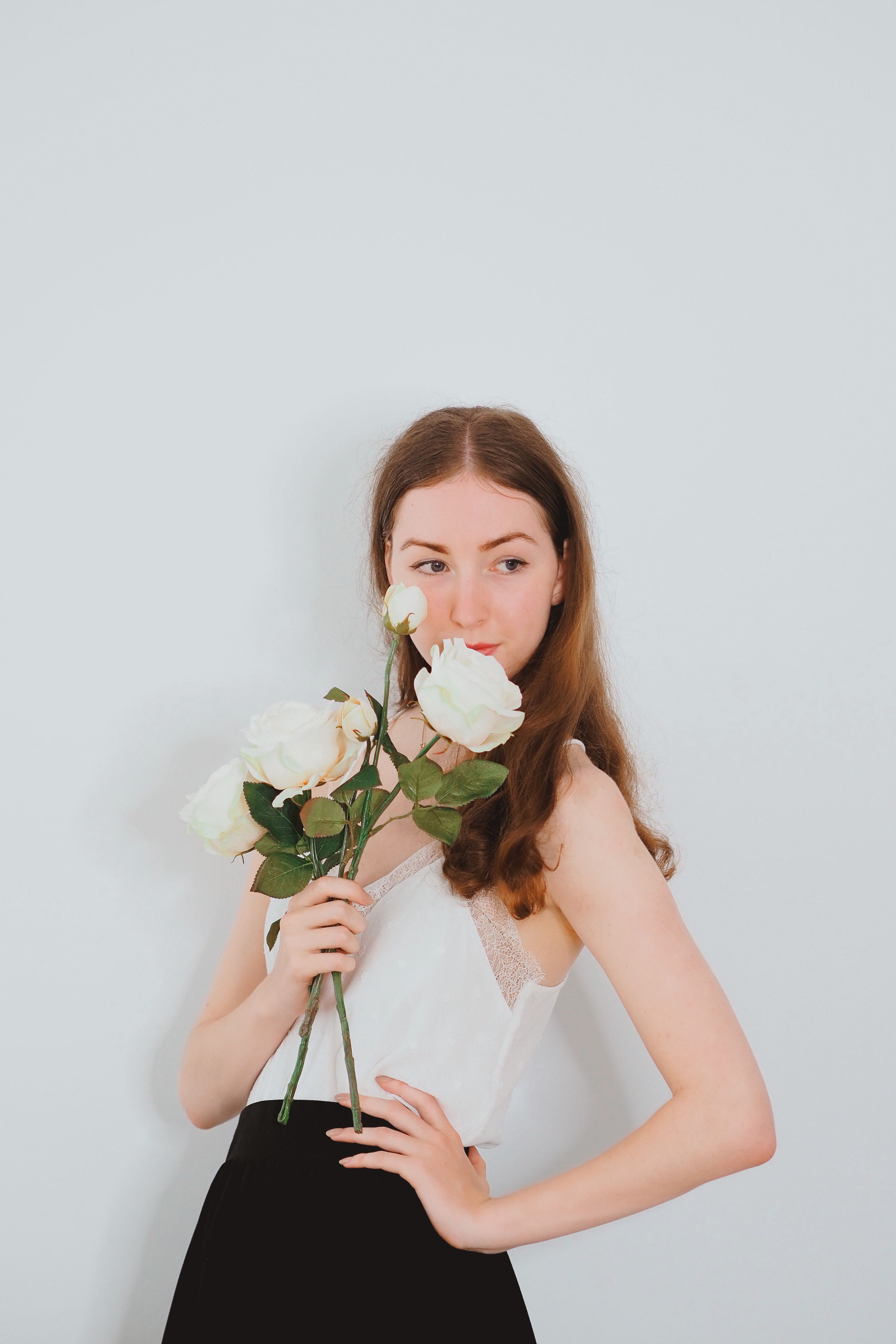 Woman Standing Roses Photos, Download The BEST Free Woman Standing ...
