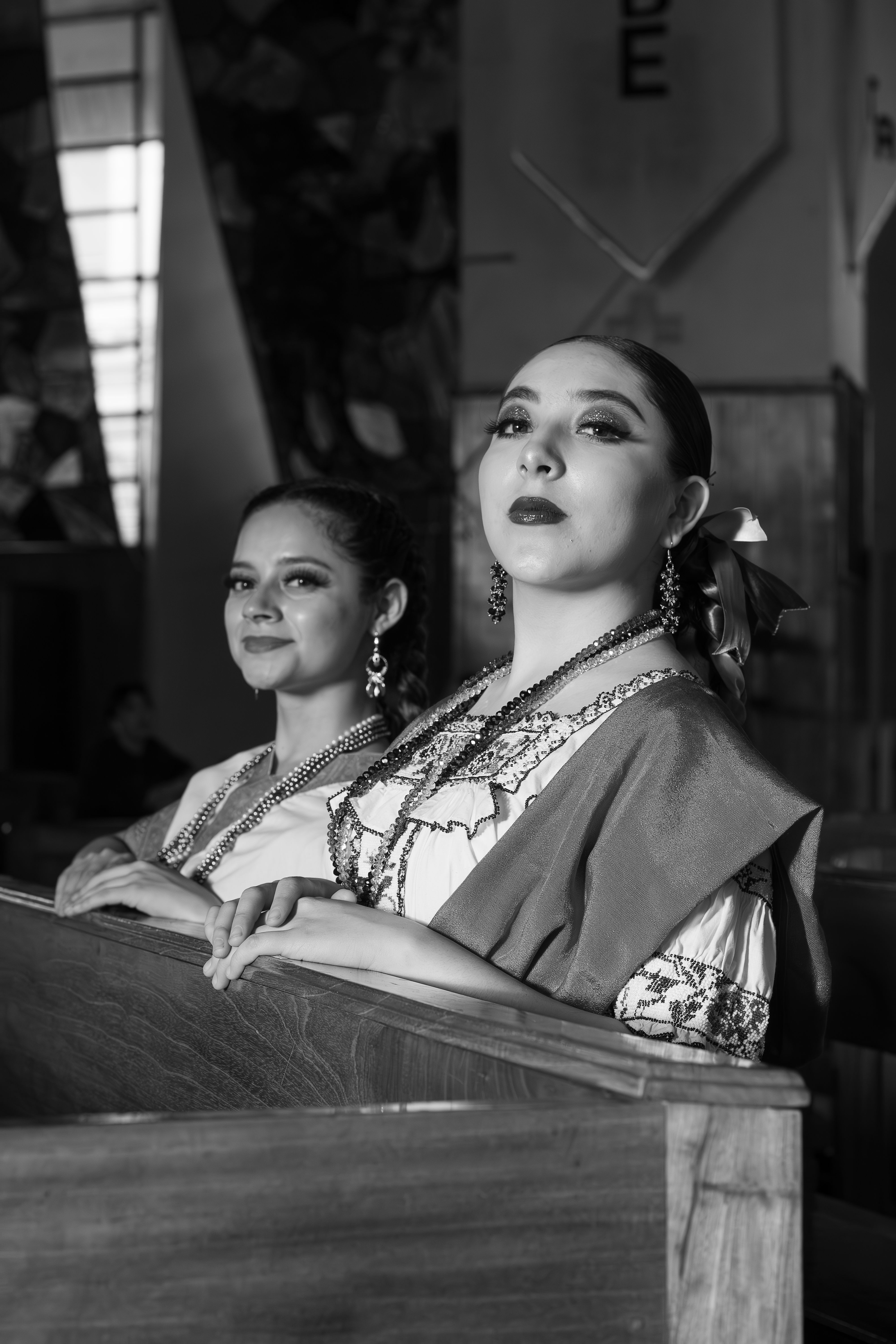 Women in Traditional Clothing at Church in Black and White · Free Stock ...