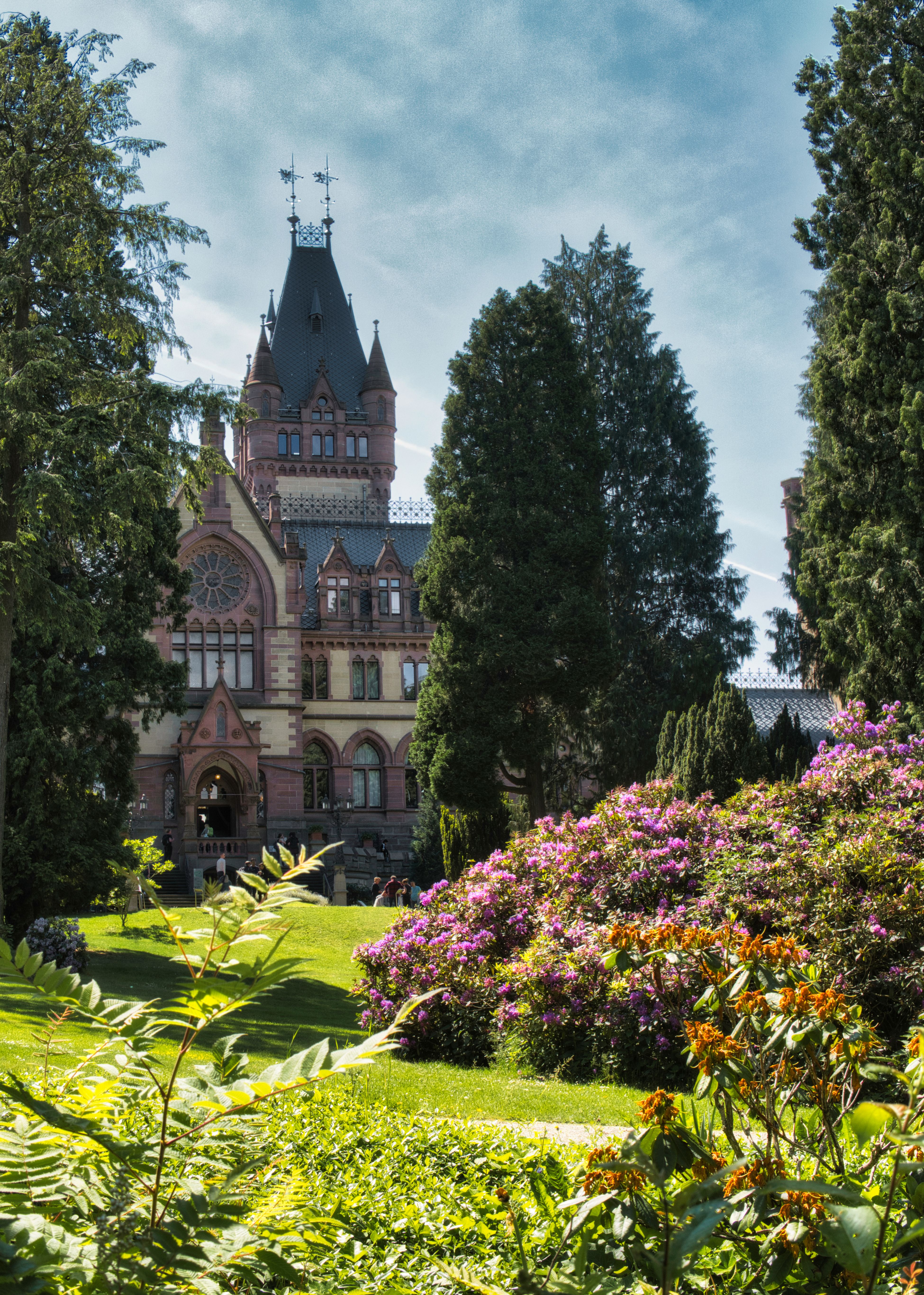 Stone Castle With Green Grass Front Yard · Free Stock Photo