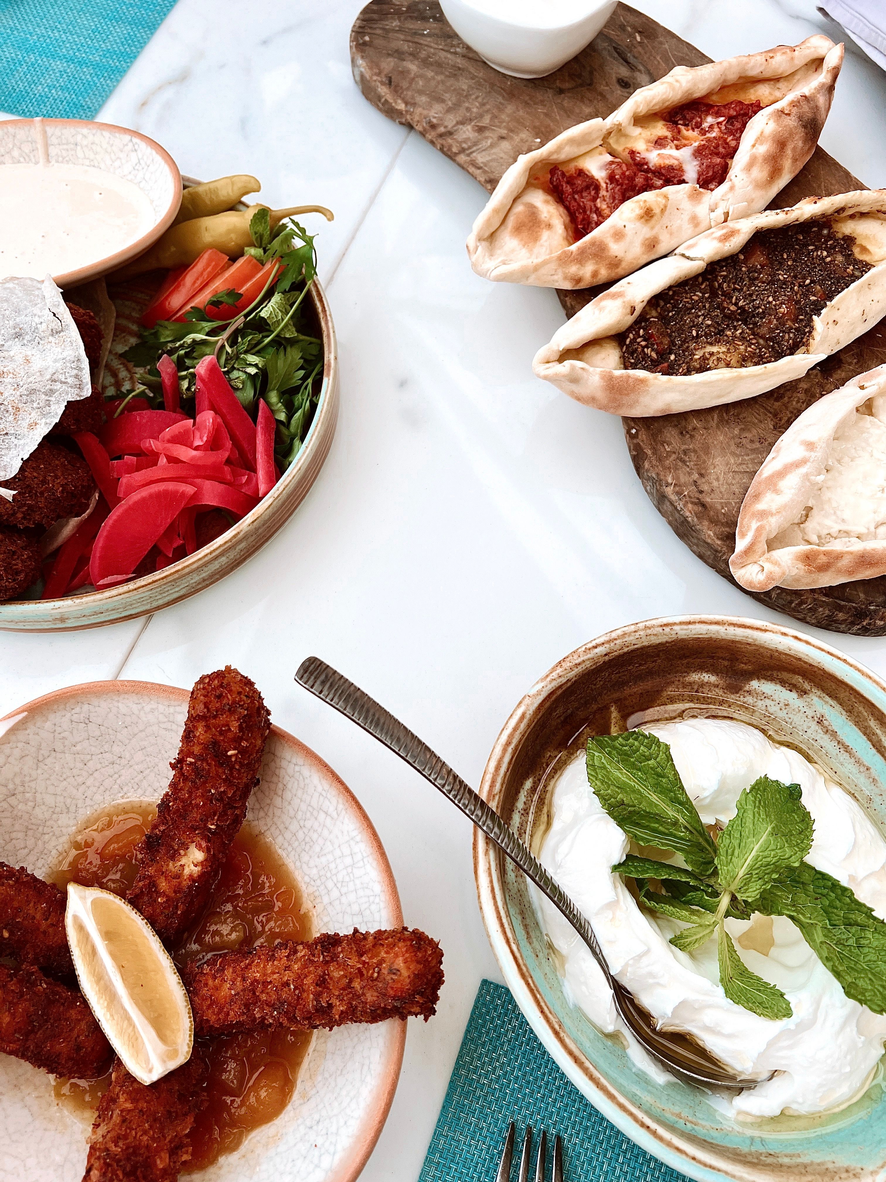 Top View of Delicious Food on a Table · Free Stock Photo