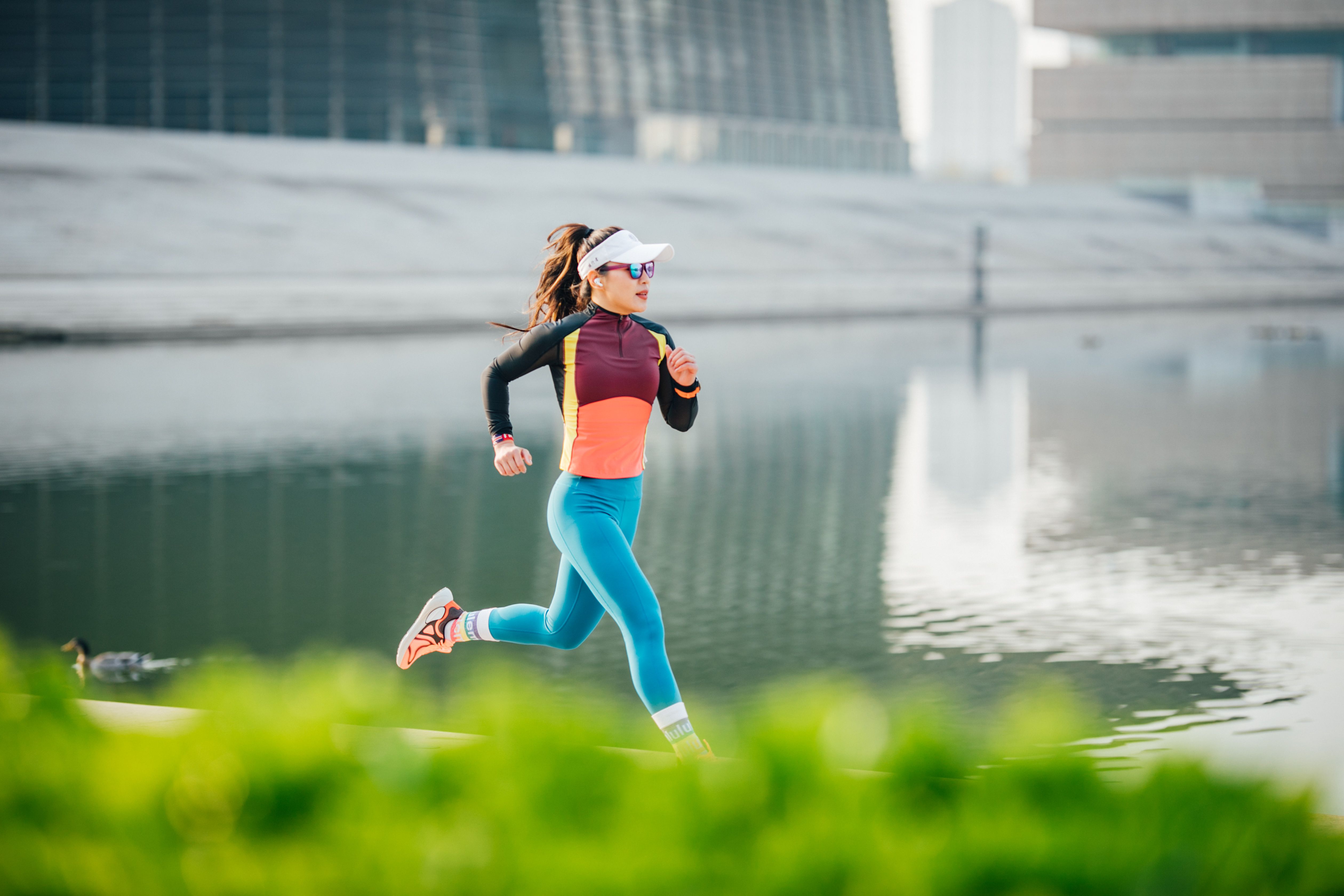 Woman Running by Lake at Park · Free Stock Photo