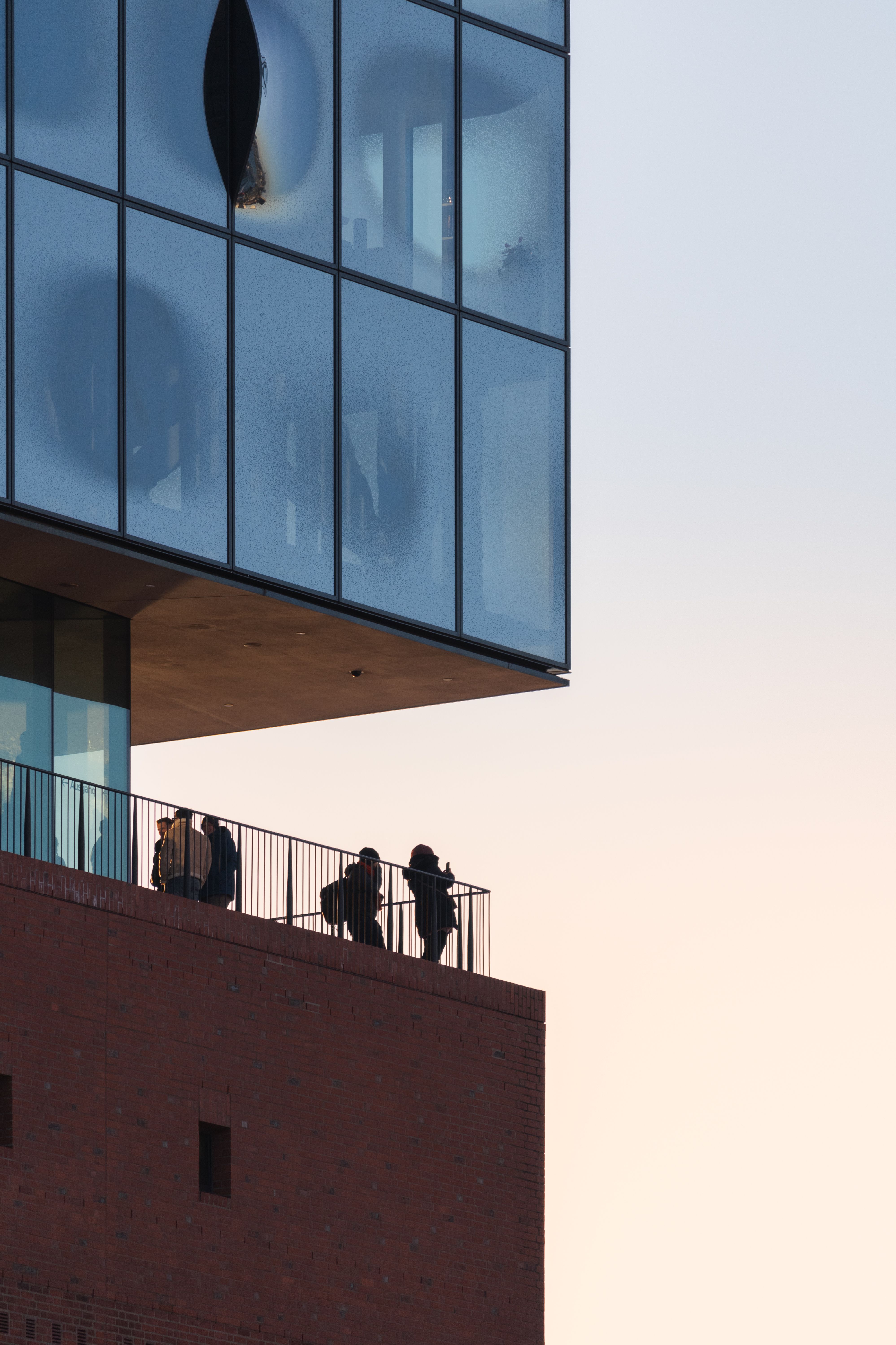 People standing on the edge of a building looking out · Free Stock Photo