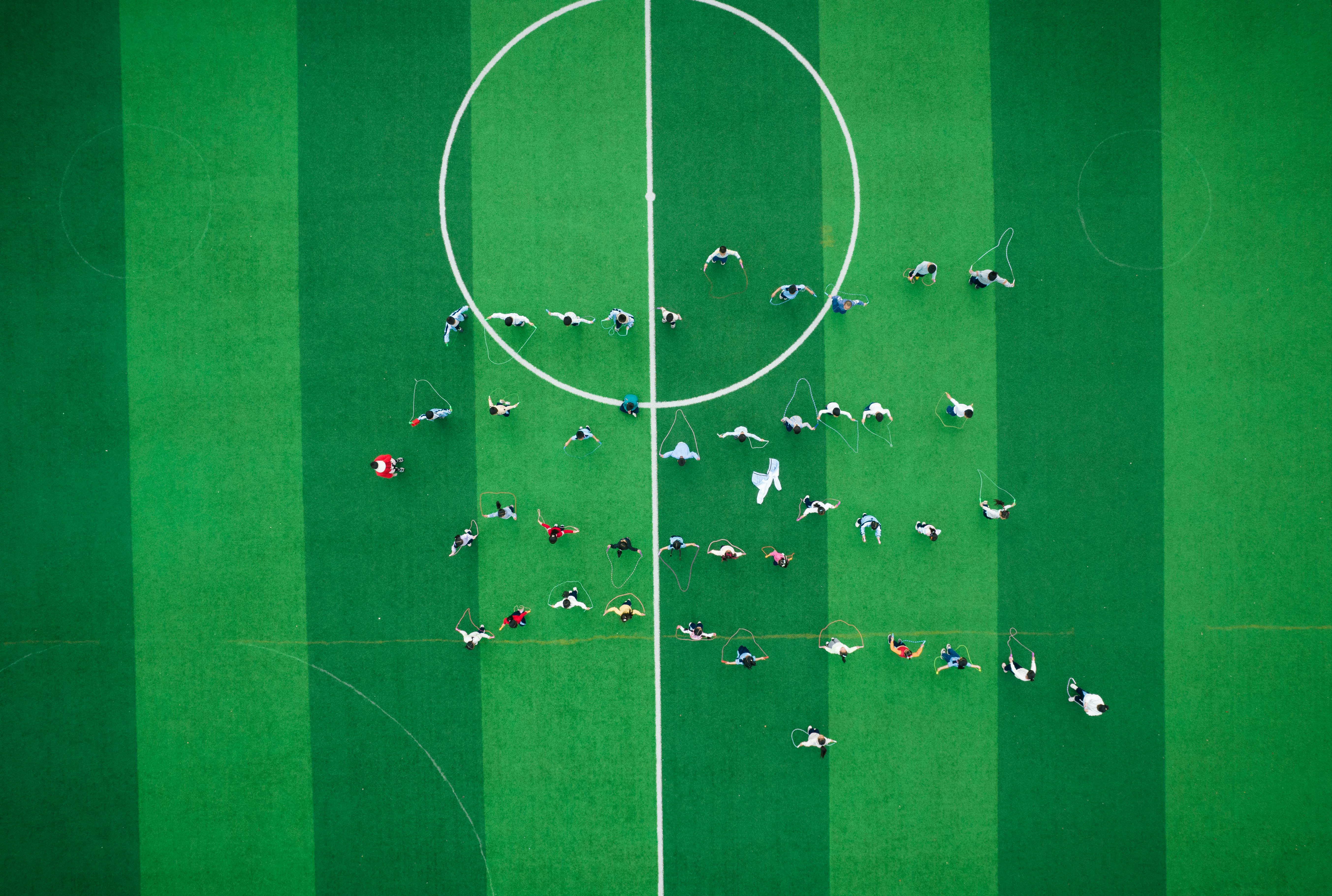 Top View of a Football Pitch · Free Stock Photo