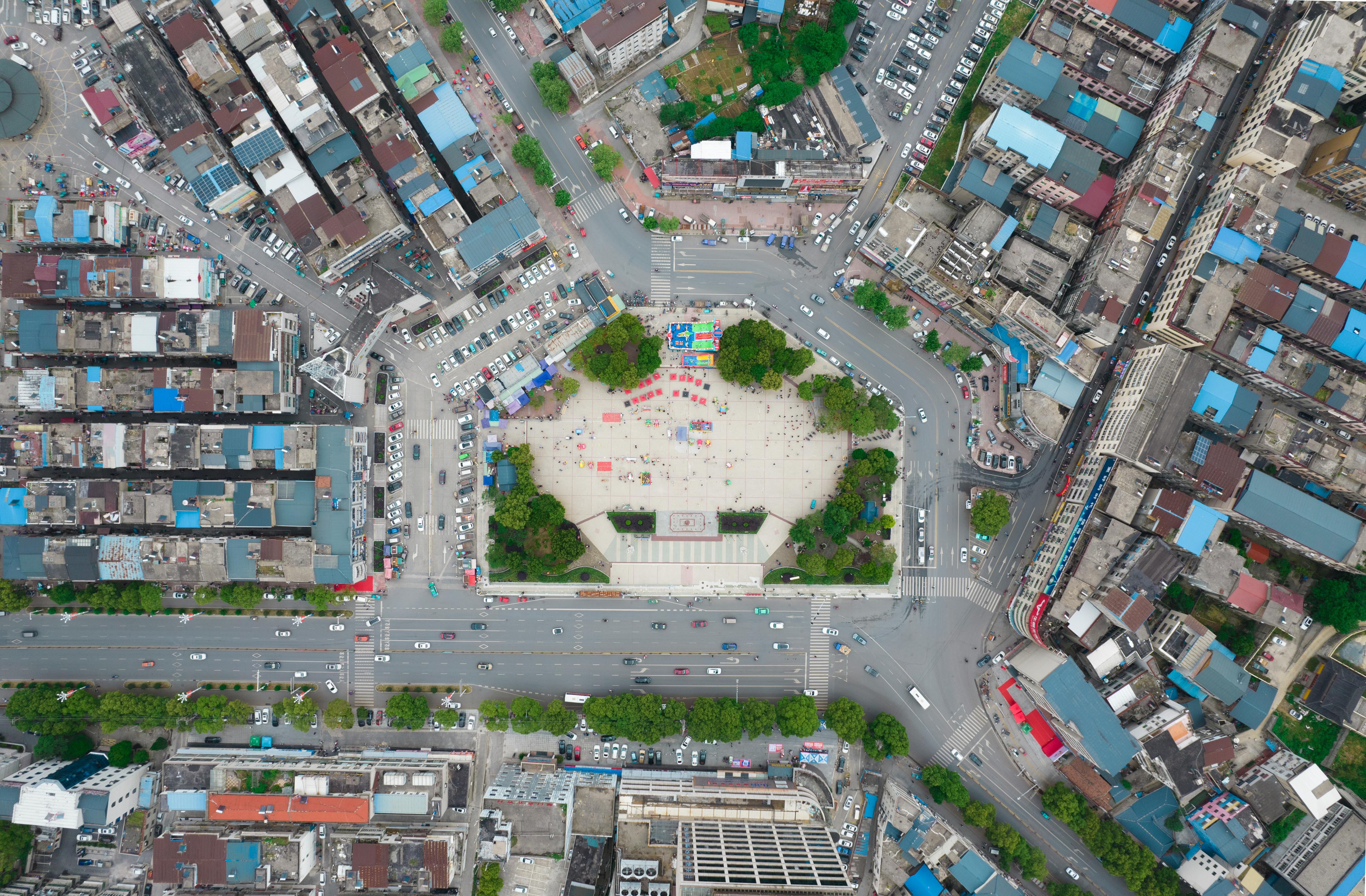 Aerial View of the City Square · Free Stock Photo