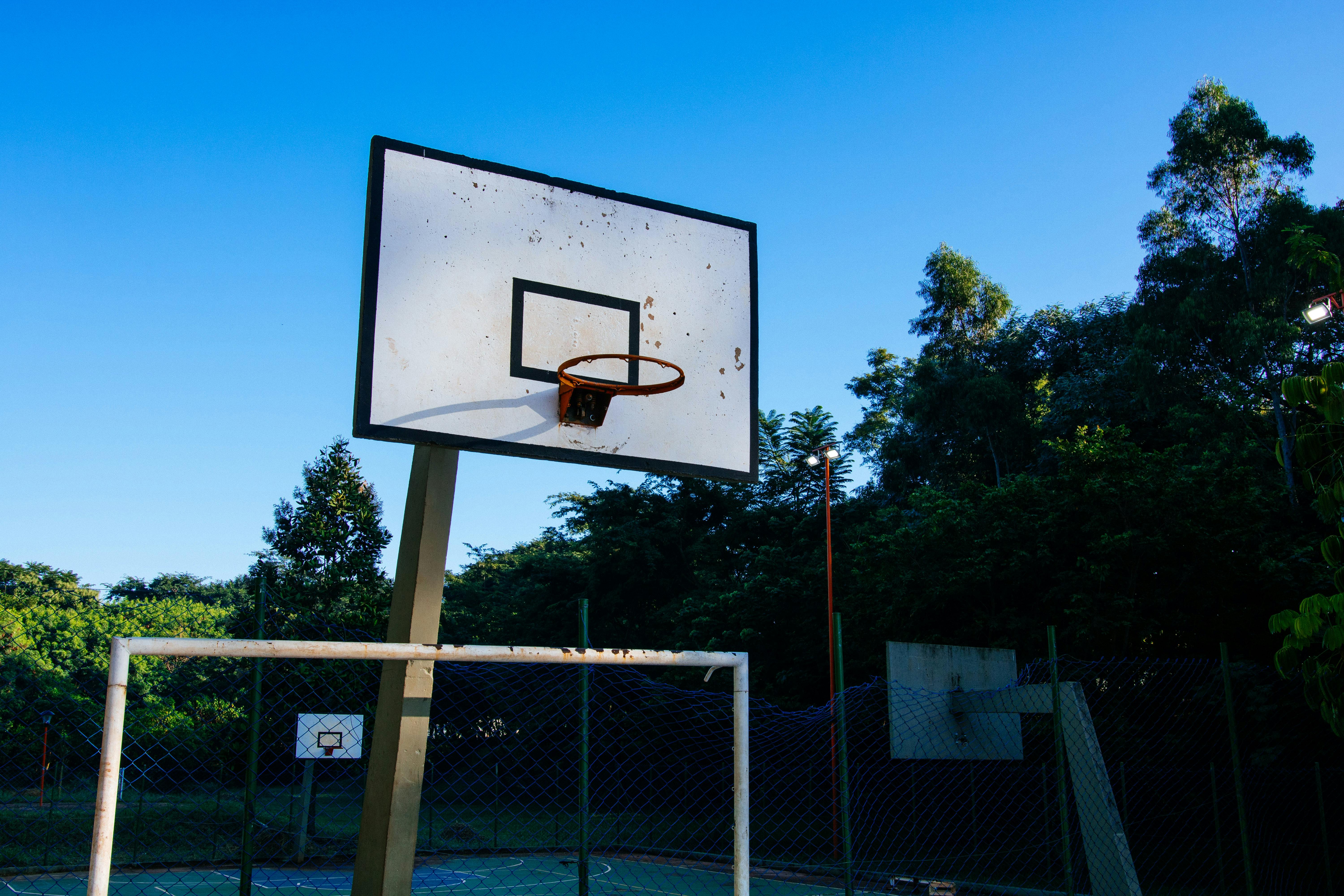 Basketball Hoop on Court · Free Stock Photo
