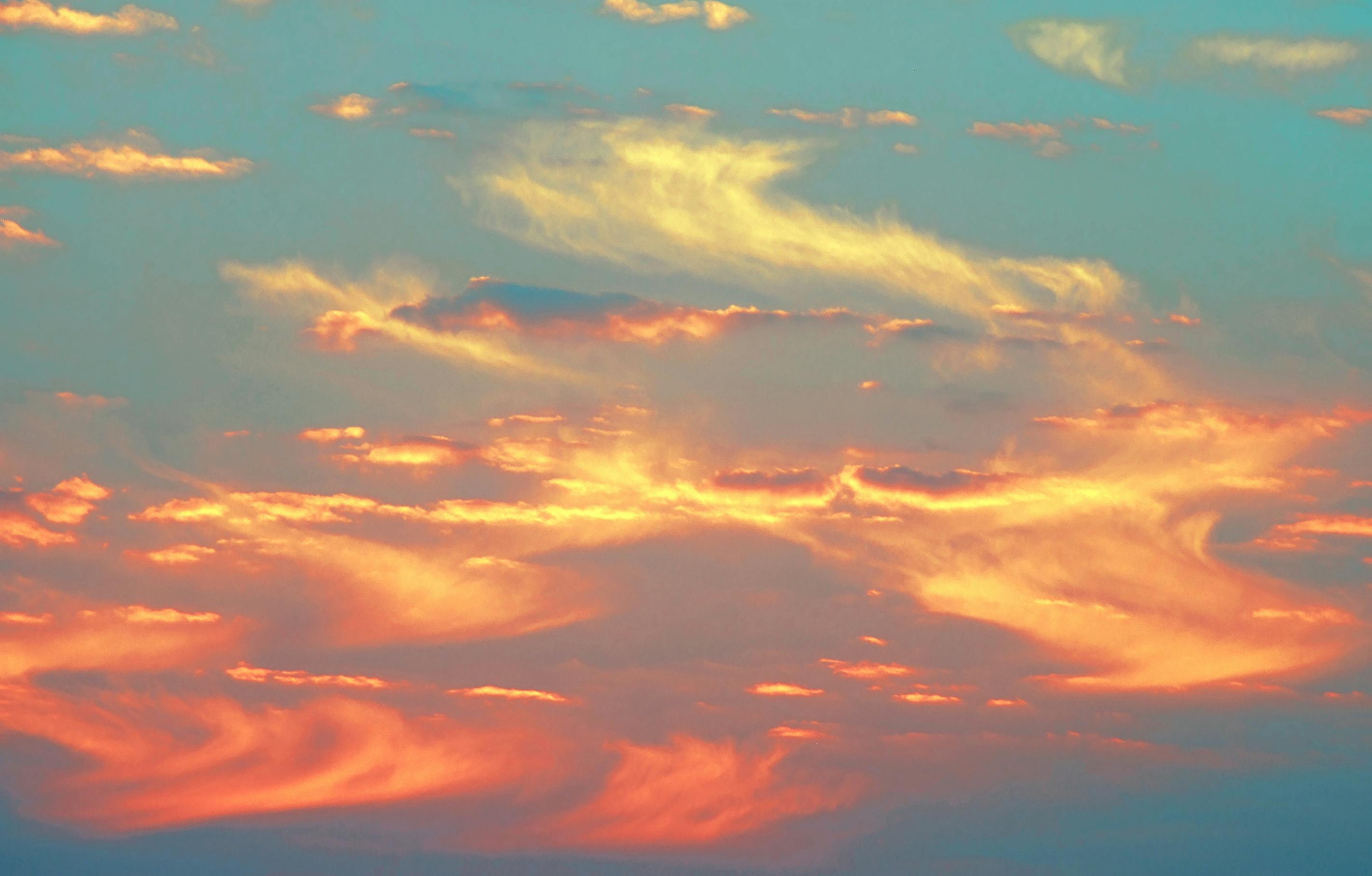 Free stock photo of colorful clouds in sunset