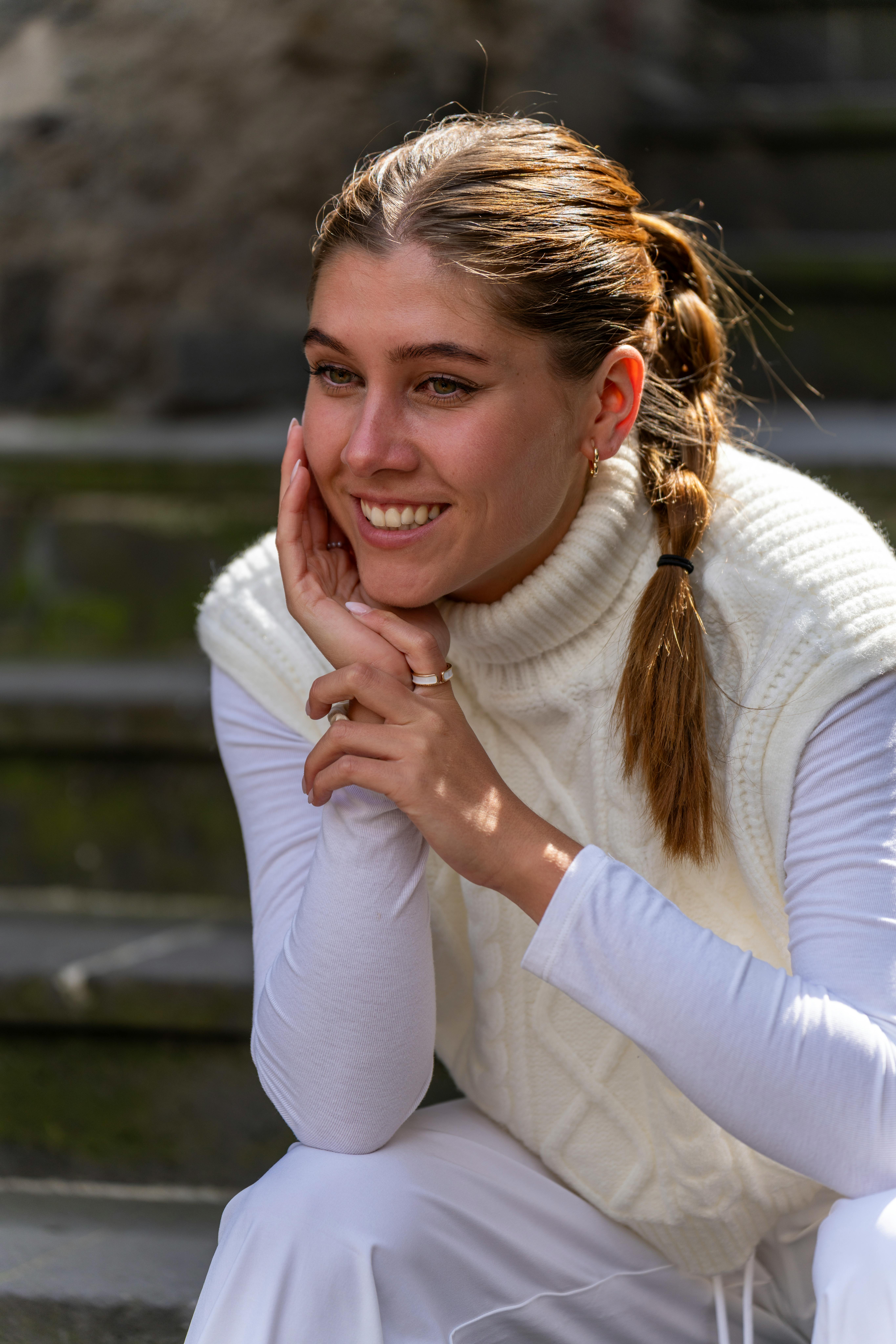 Portrait of Smiling Woman with Braid · Free Stock Photo