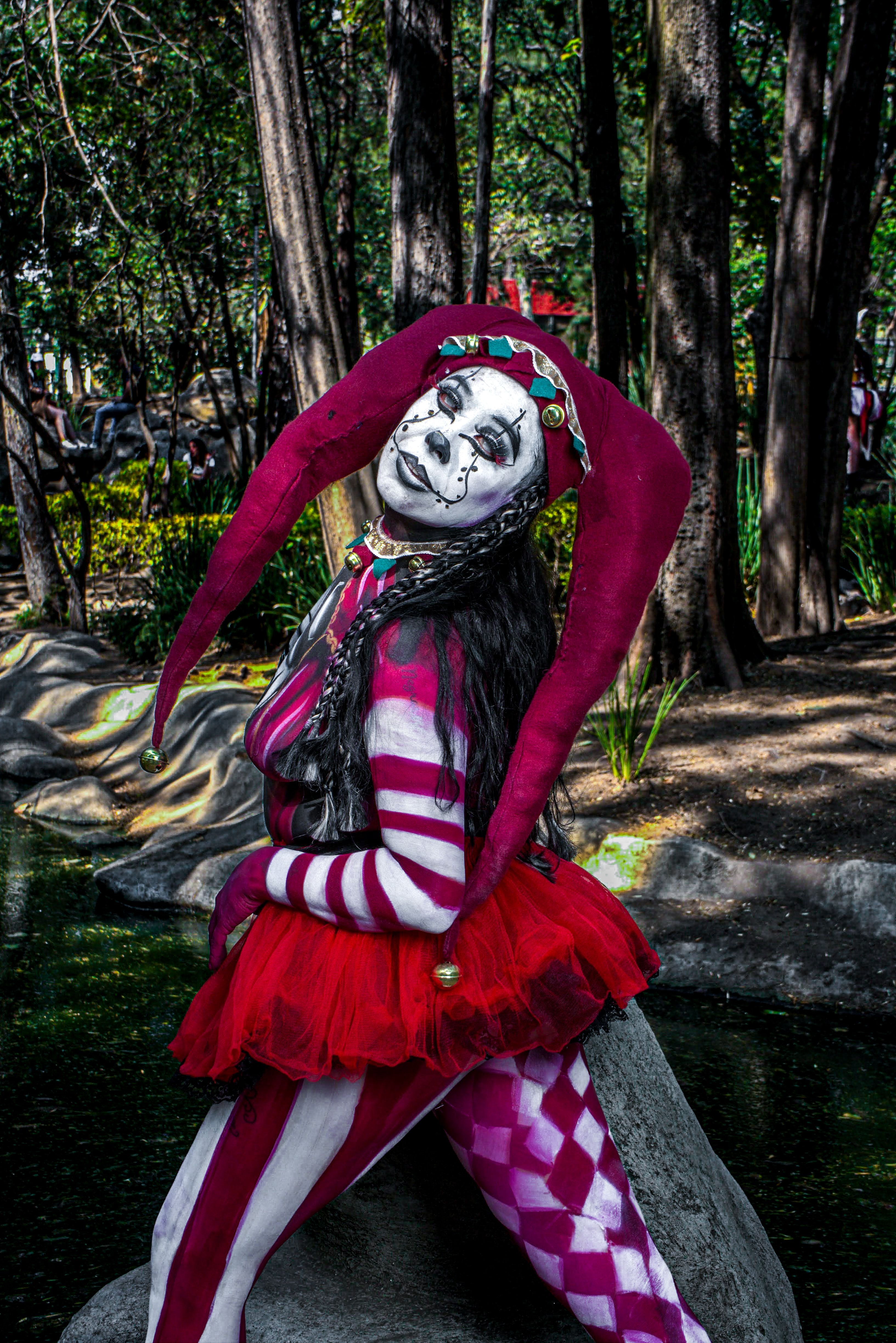 A Woman Wearing a Buffoon Costume · Free Stock Photo