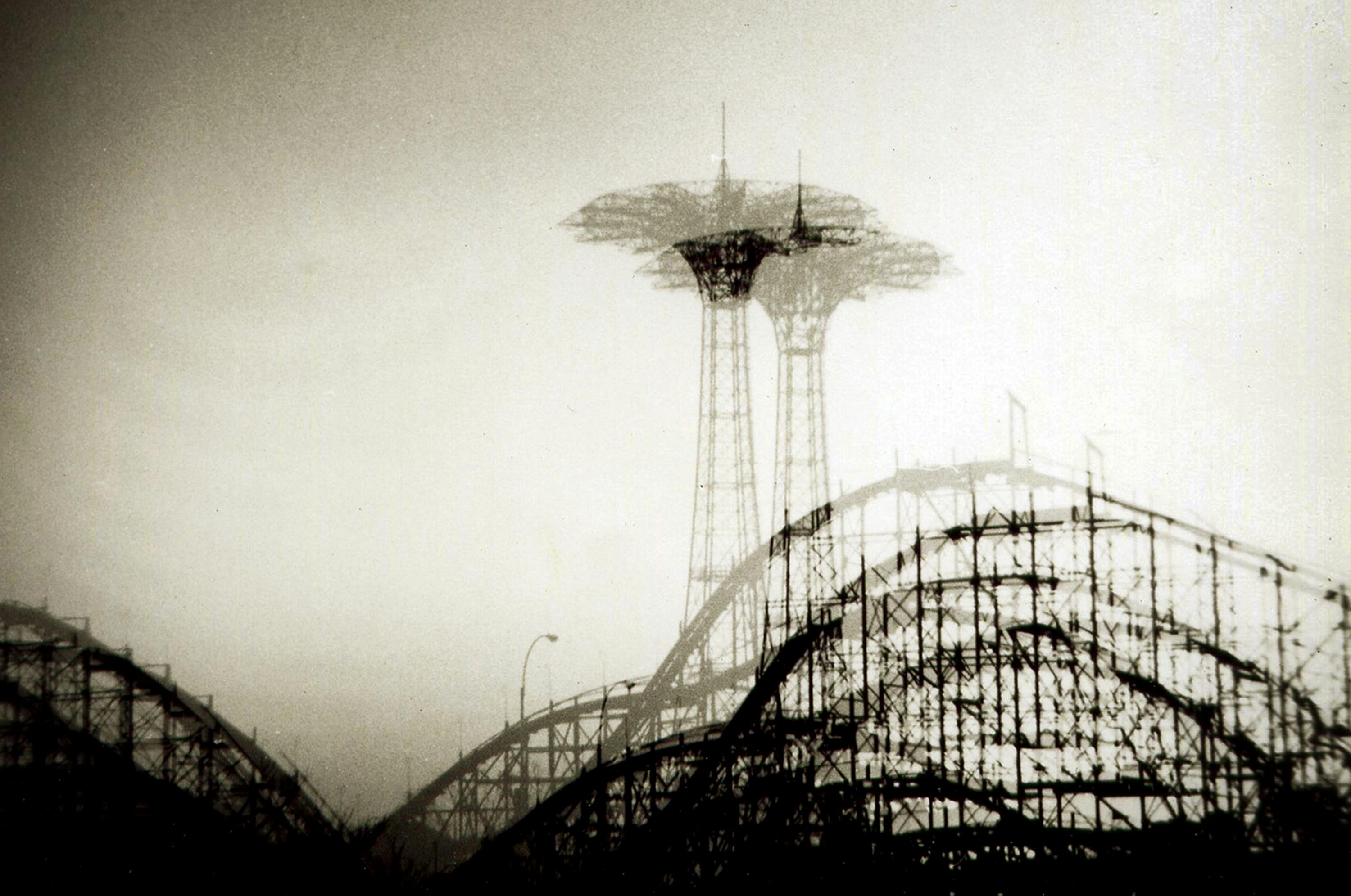 Double Exposure of Roller Coaster and Tower in Amusement Park · Free ...