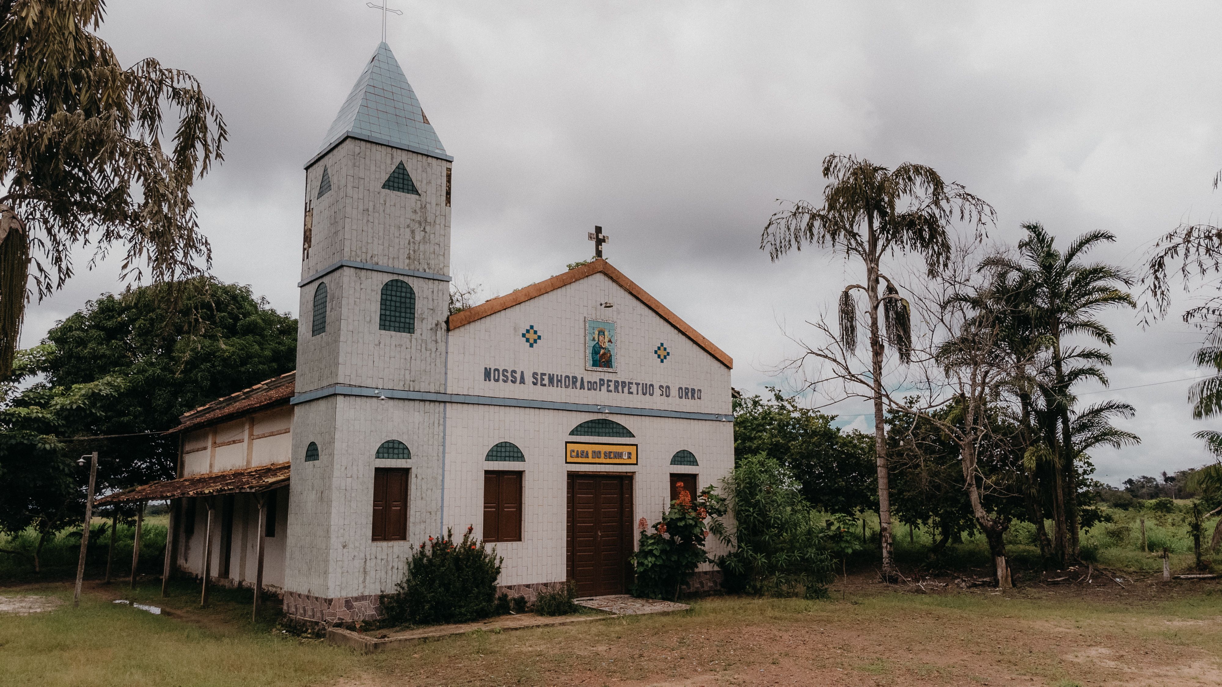 Small Church with a Bell Tower Lined with Mosaic · Free Stock Photo