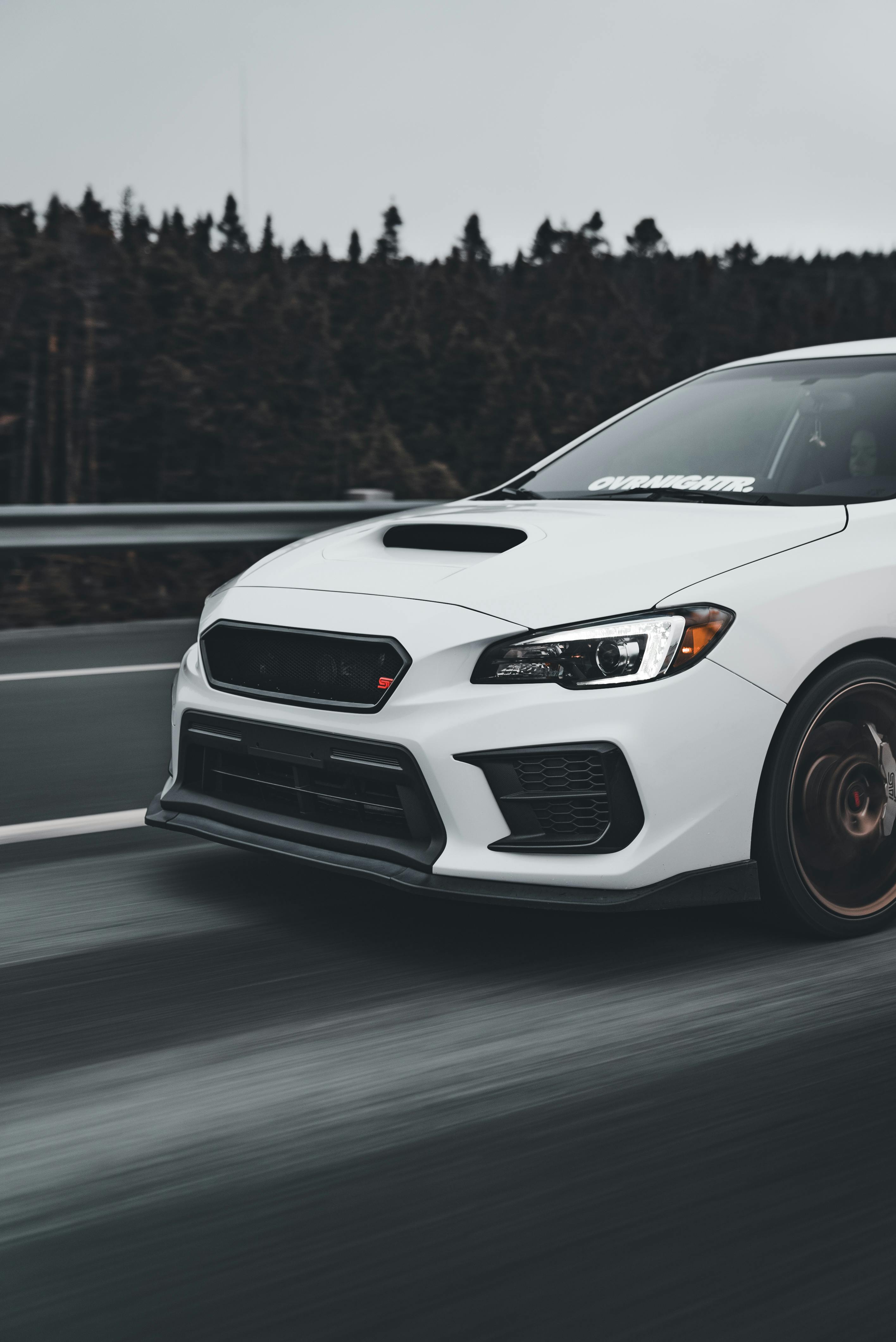 White Subaru WRX on Road · Free Stock Photo