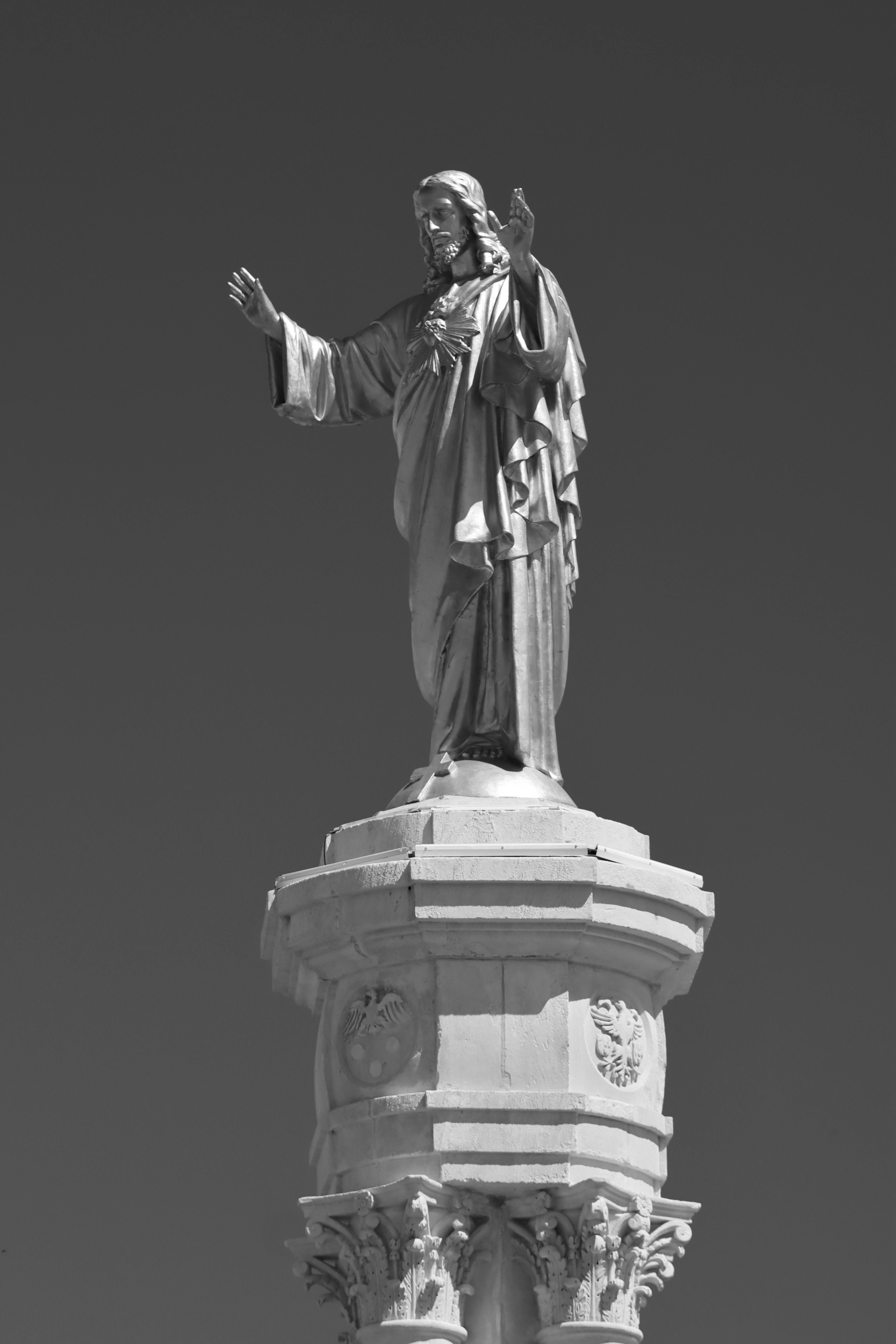 Statue of Jesus on Column in Fatima · Free Stock Photo