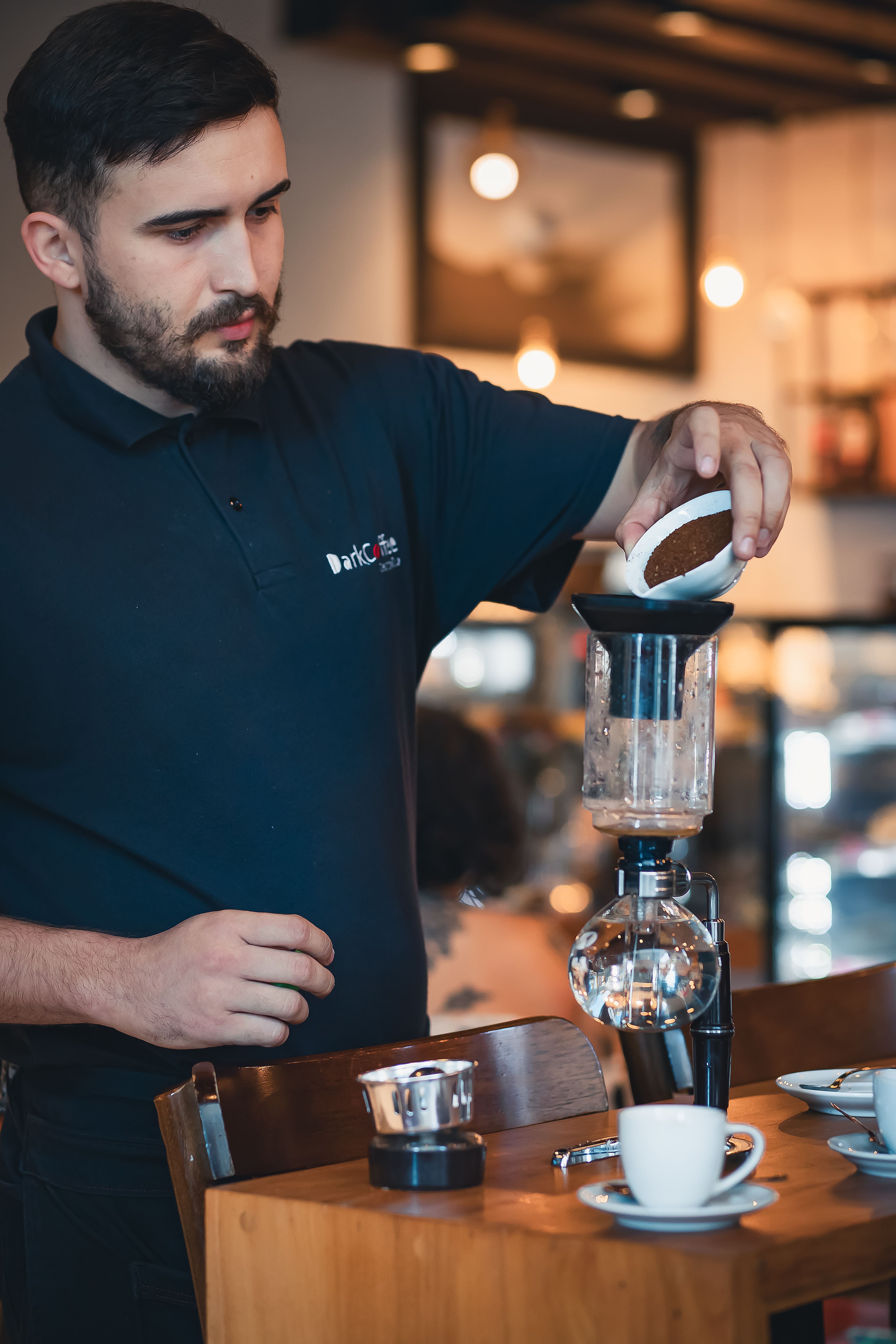Man Preparing Coffee at Cafe · Free Stock Photo