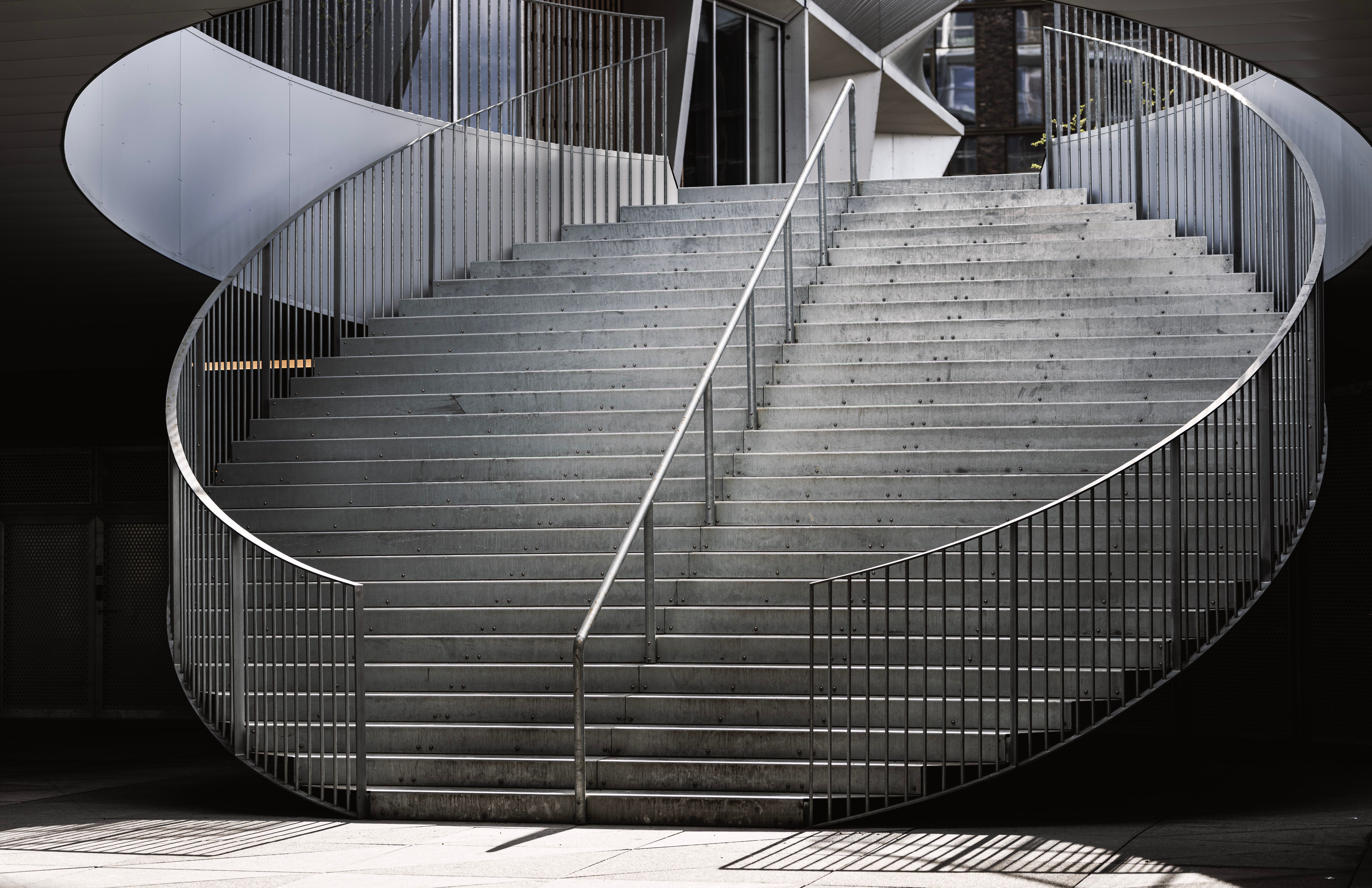 View of Modern, Circular Stairs · Free Stock Photo