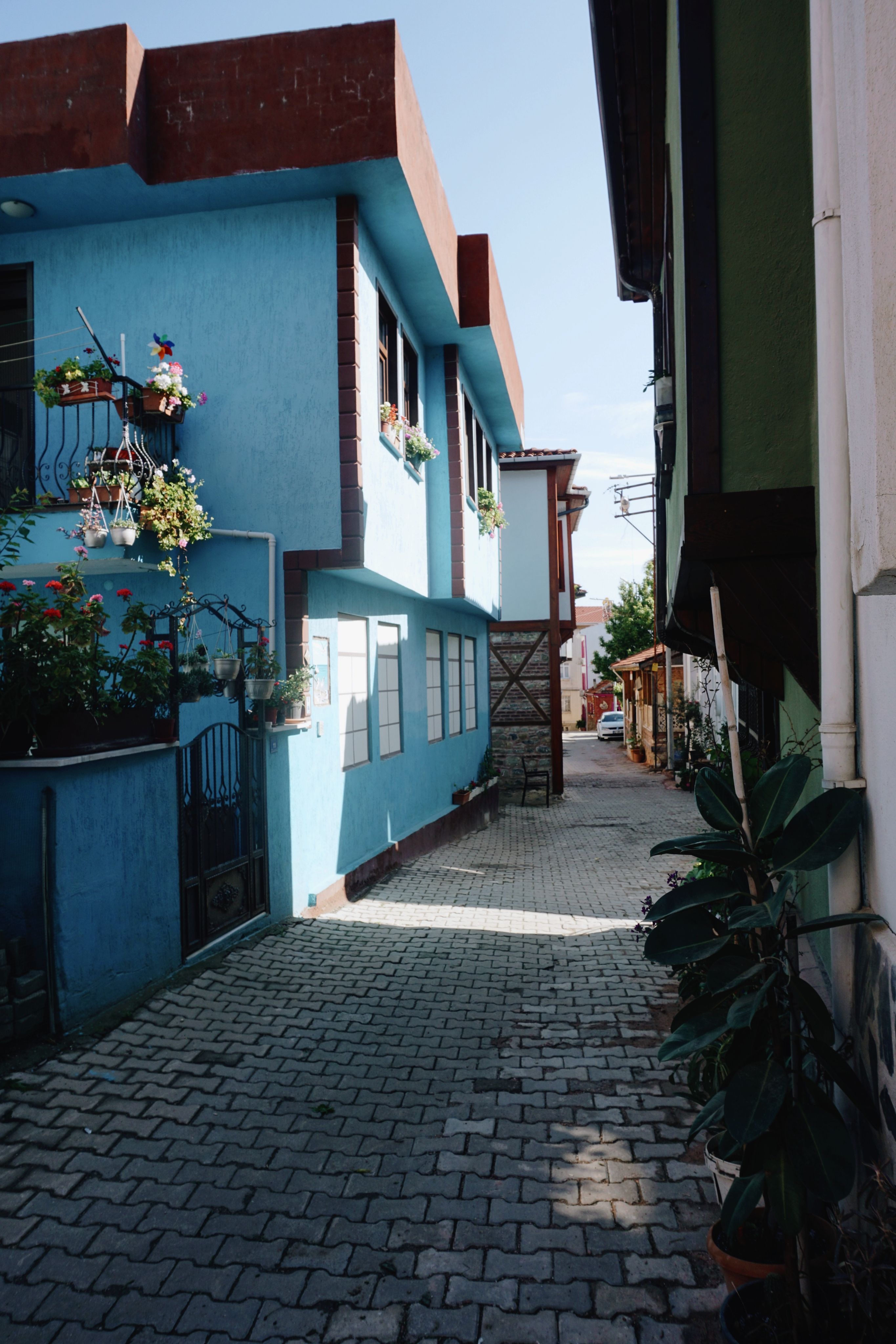 View of an Empty, Narrow Alley between Houses in a Town · Free Stock Photo
