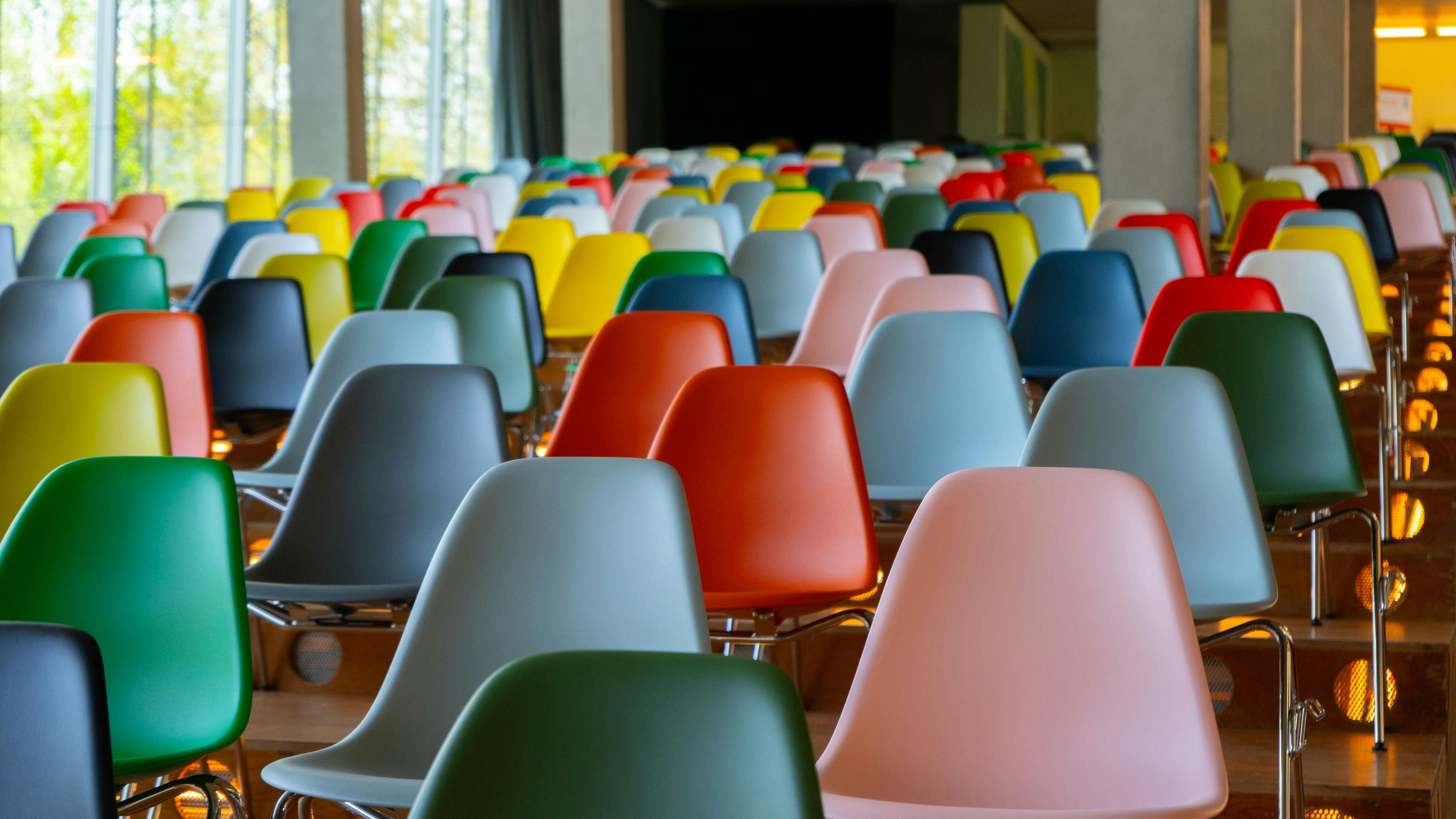 Auditorium with Colorful Seats · Free Stock Photo