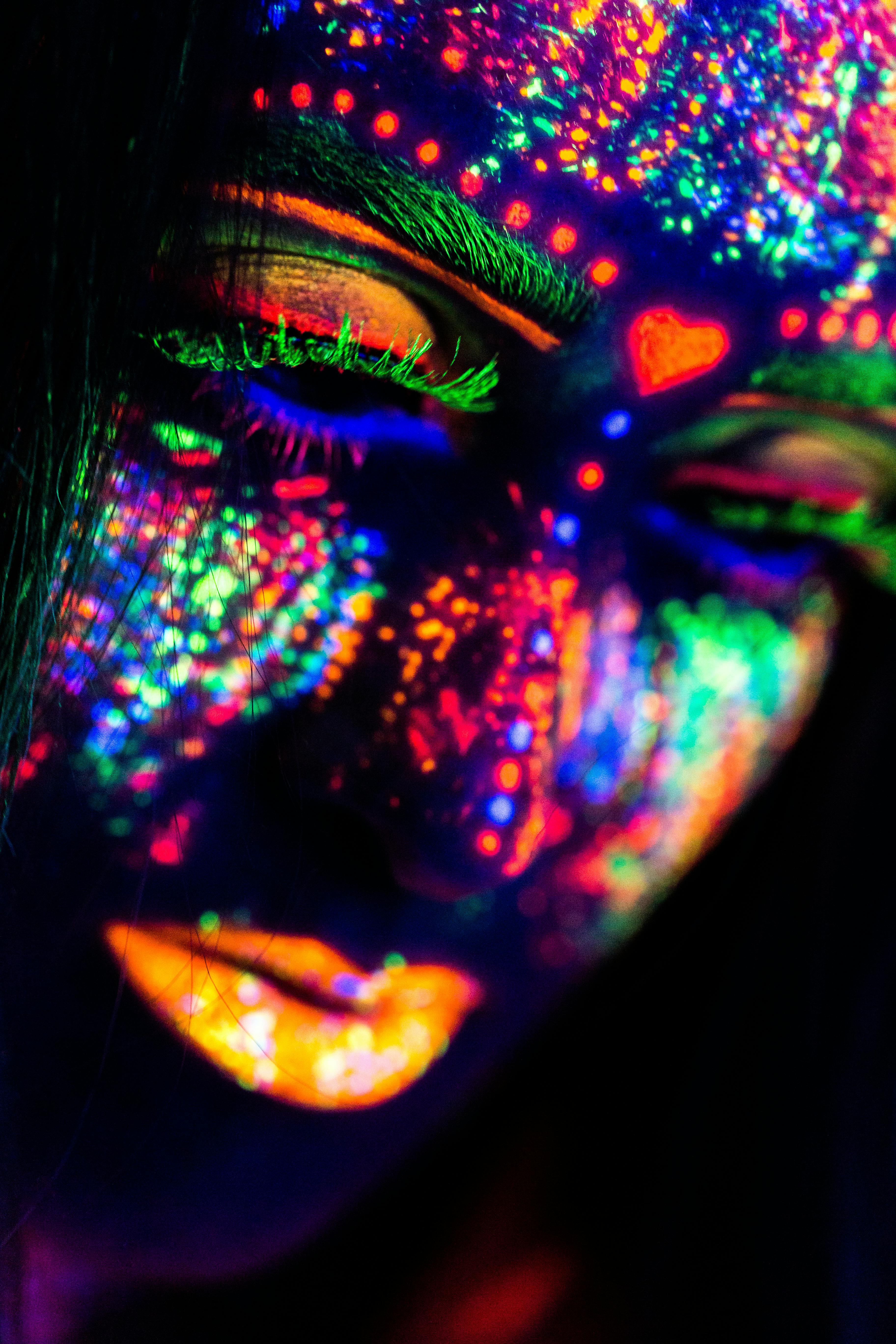 Multicolored Selective-color Photography of Woman's Face · Free Stock Photo