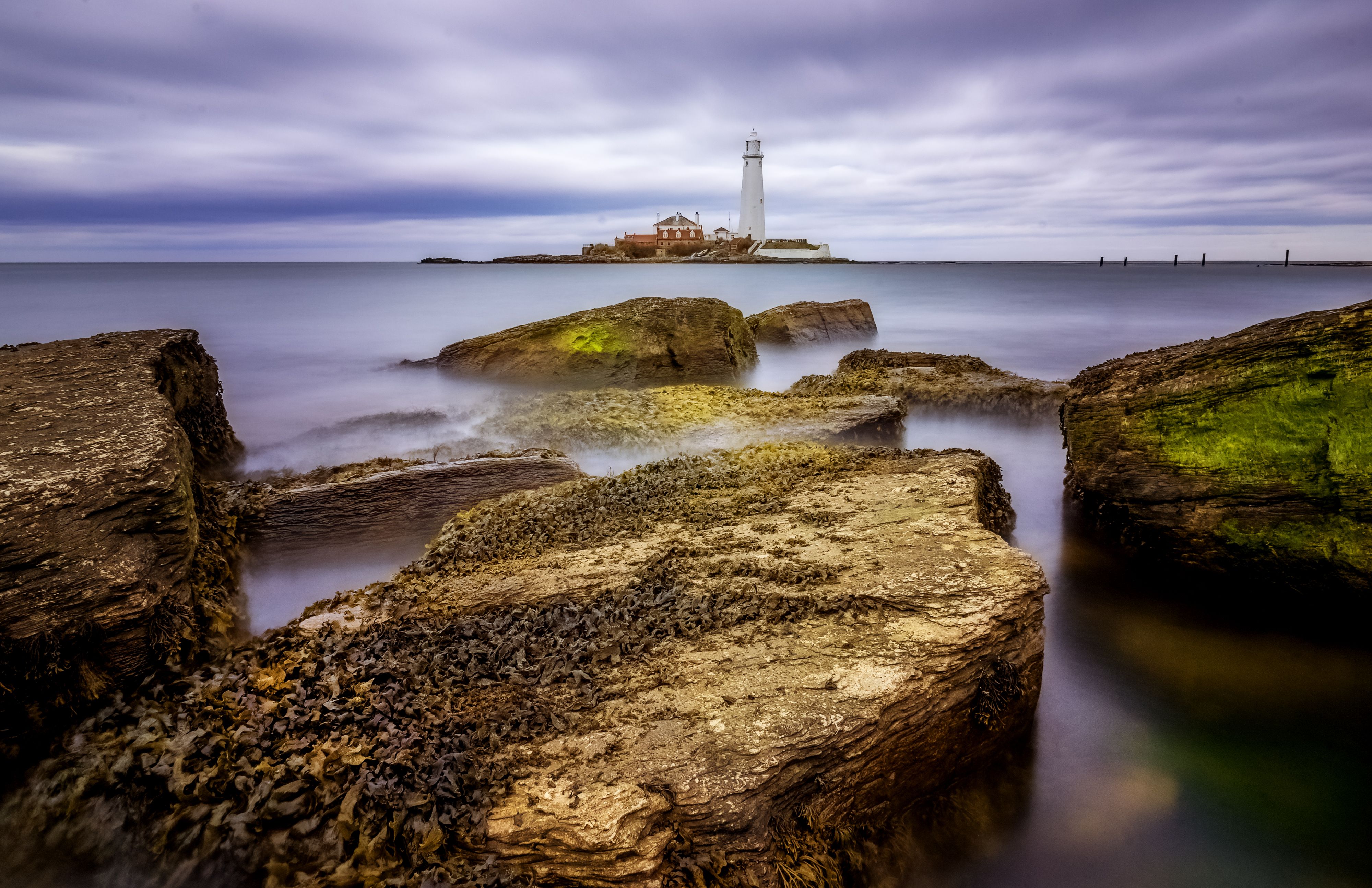 St Marys Lighthouse on Seashore in England · Free Stock Photo