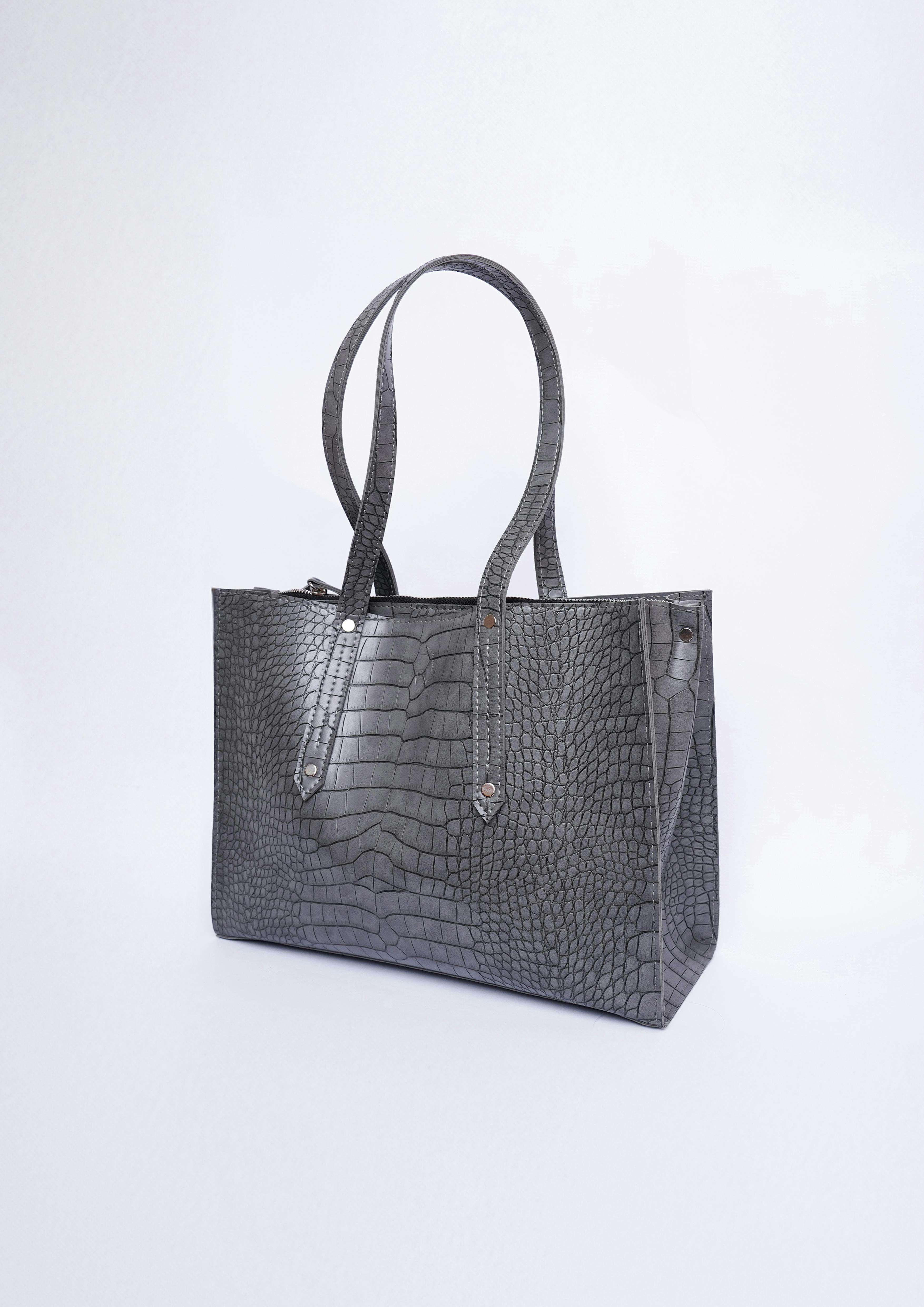 Gray Bag on White Background · Free Stock Photo