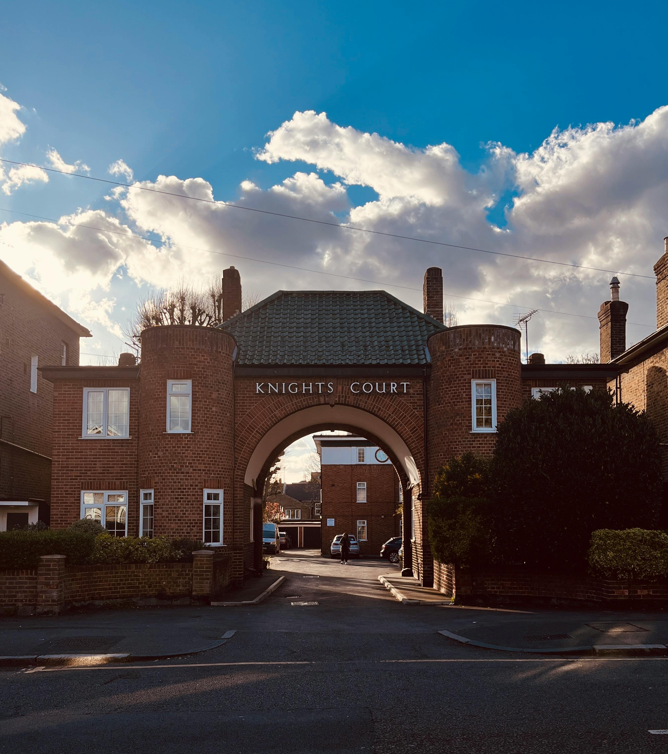 Arched Gate to the Knights Court, Knights Park, Kingston upon Thames ...