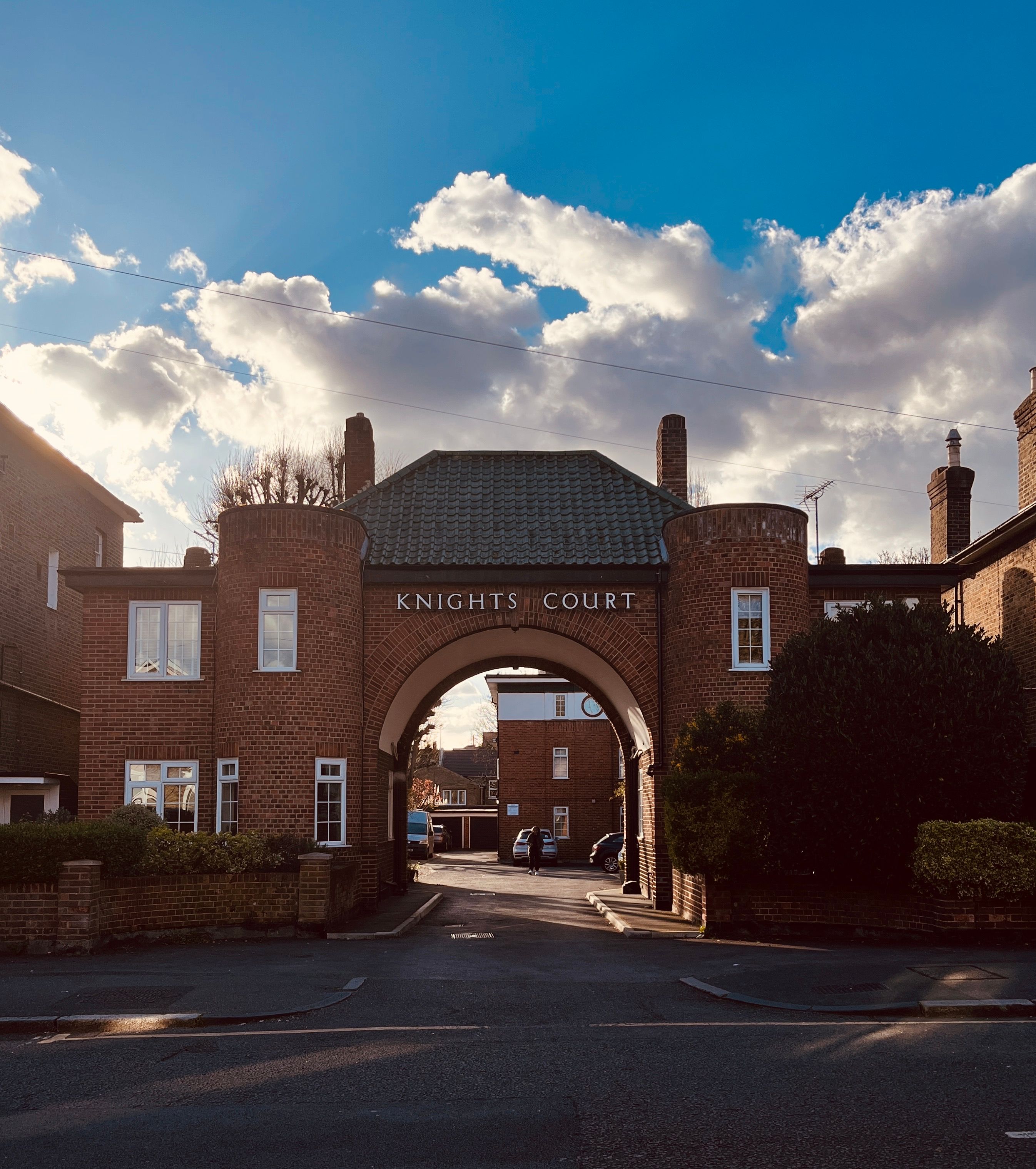 Arched Gate to the Knights Court, Knights Park, Kingston upon Thames ...