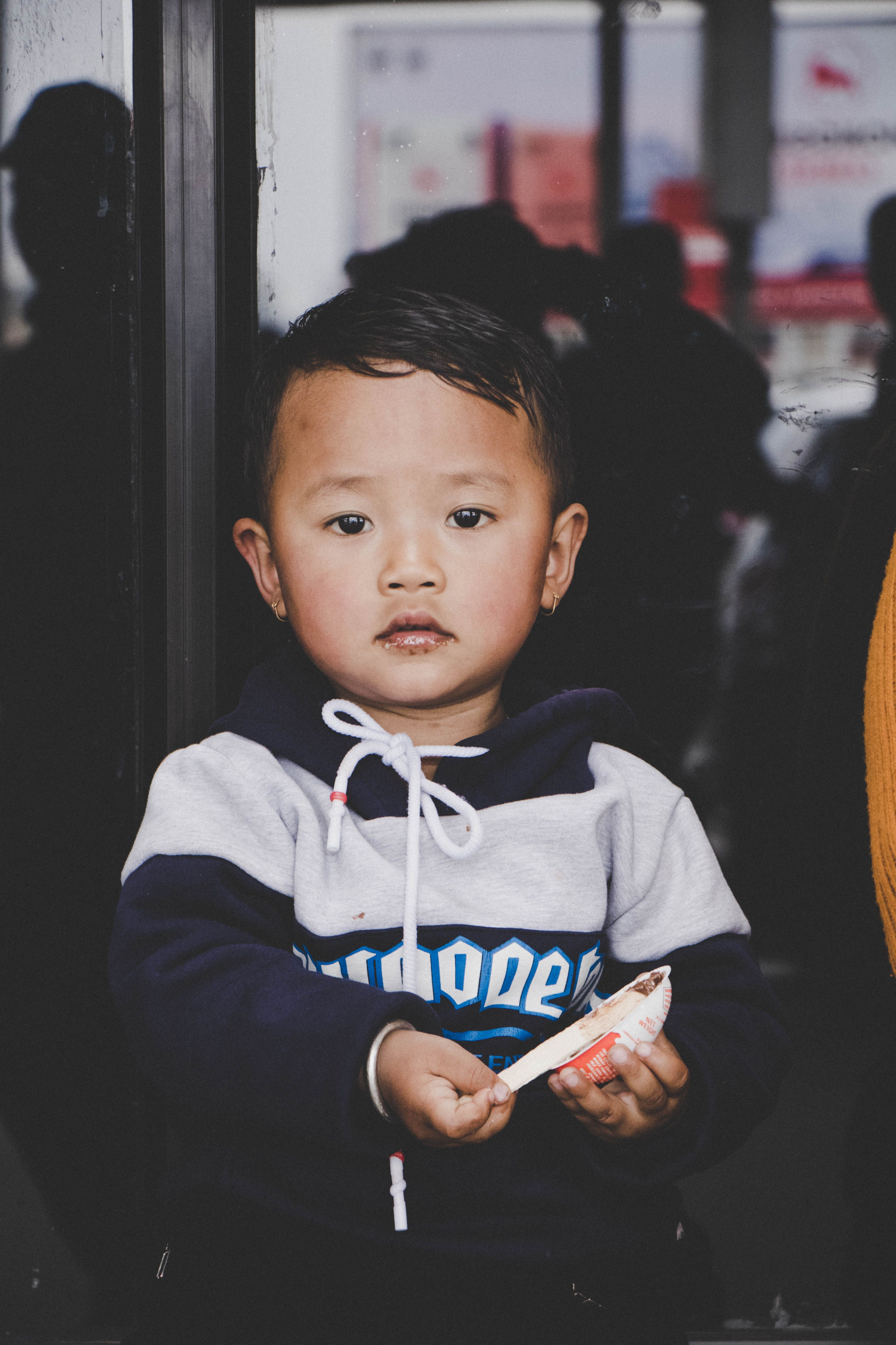 Boy Wearing White and Blue Long-sleeved Shirt · Free Stock Photo