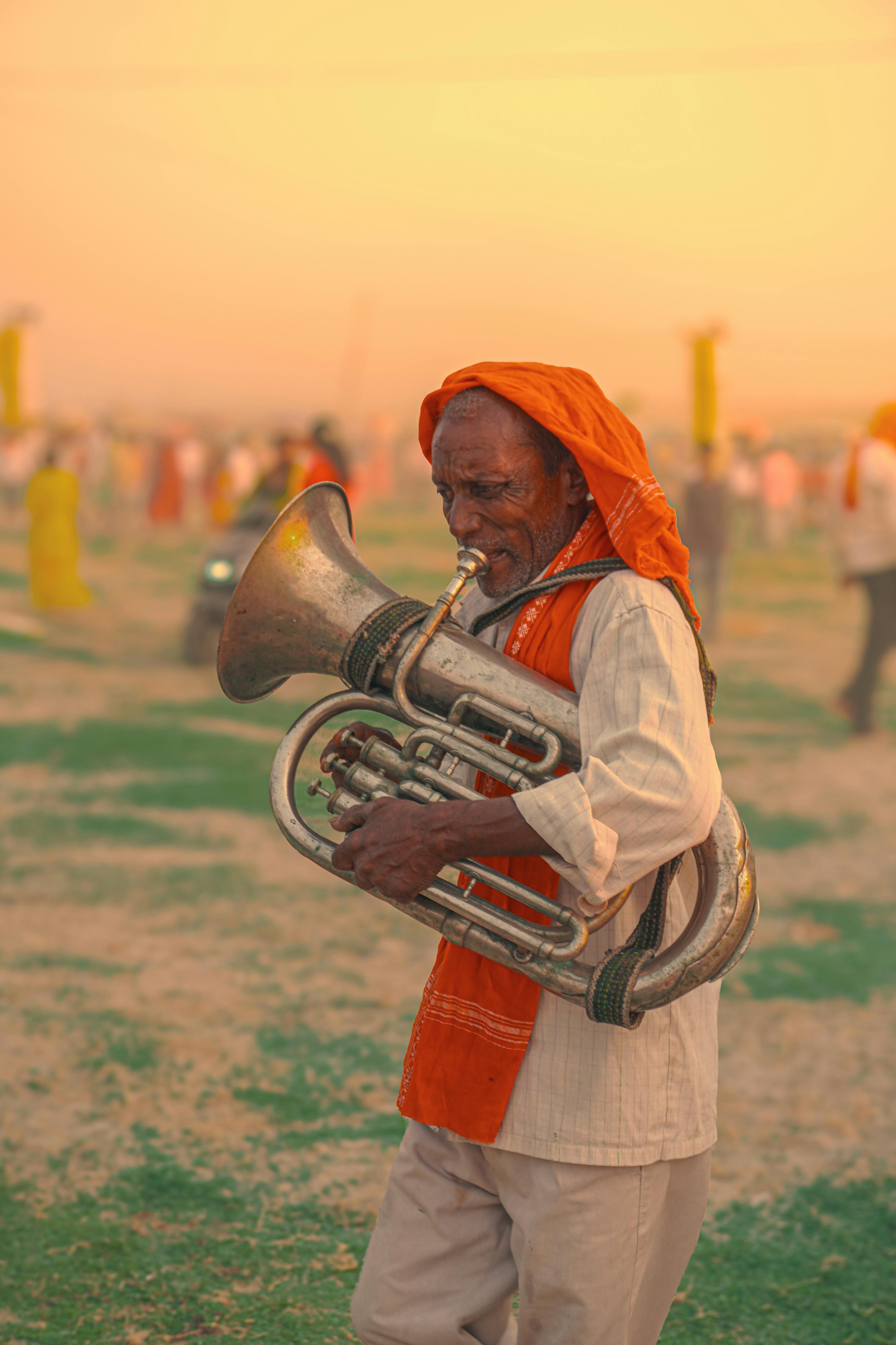 Man Playing a Tuba · Free Stock Photo
