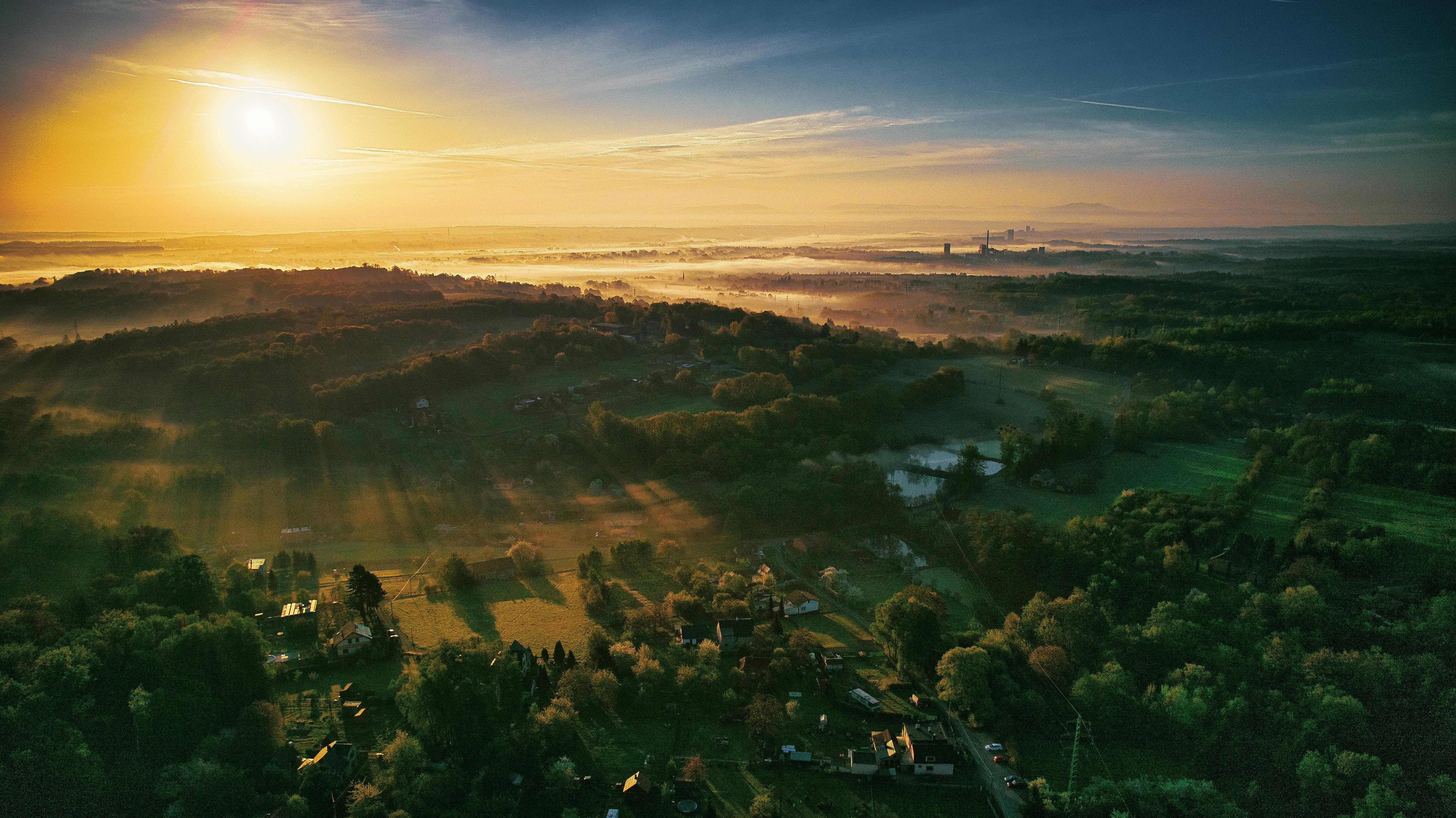 Landscape of Countryside at Sunset · Free Stock Photo
