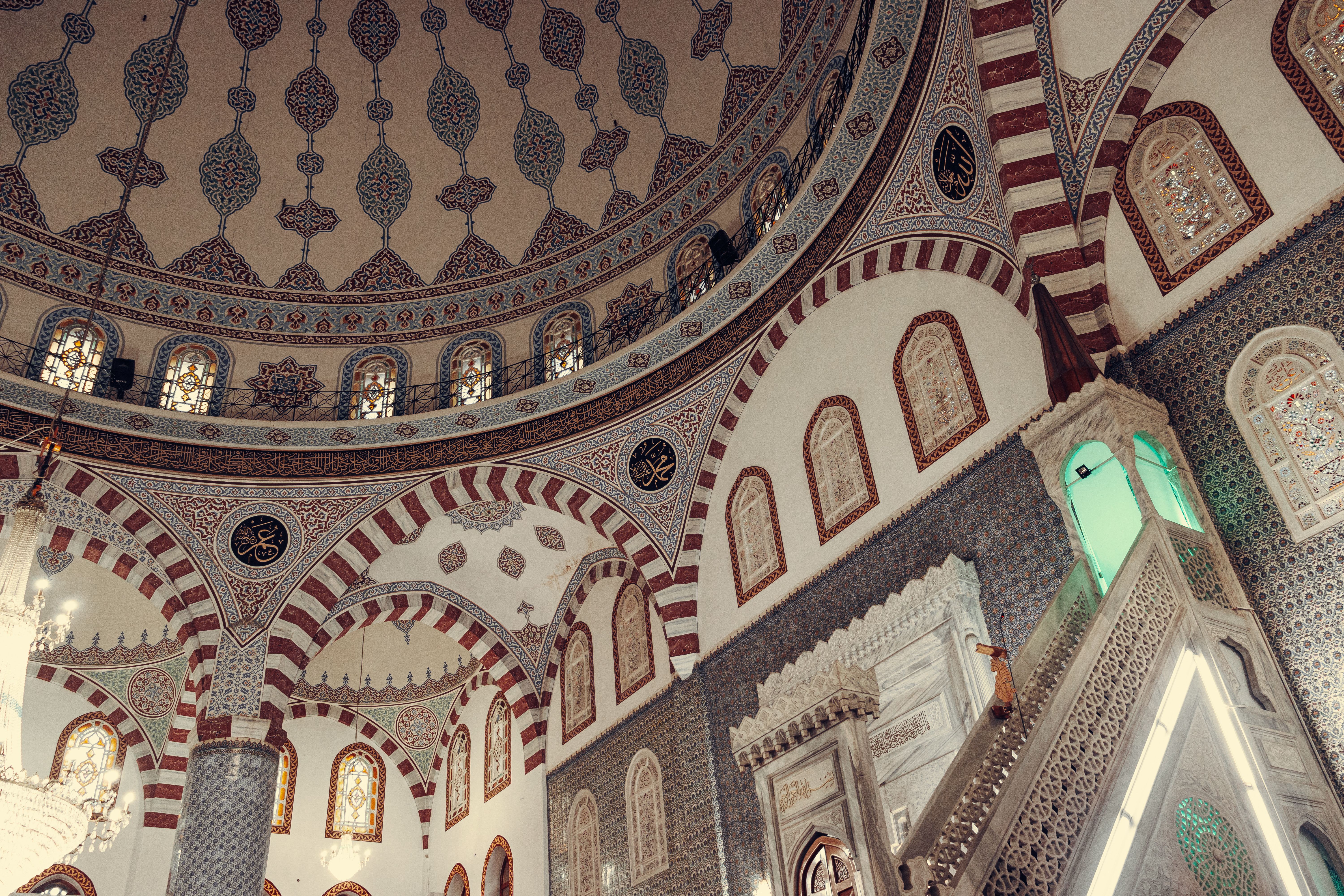 Interior of a Mosque with Mosaics on the Walls and the Dome · Free ...