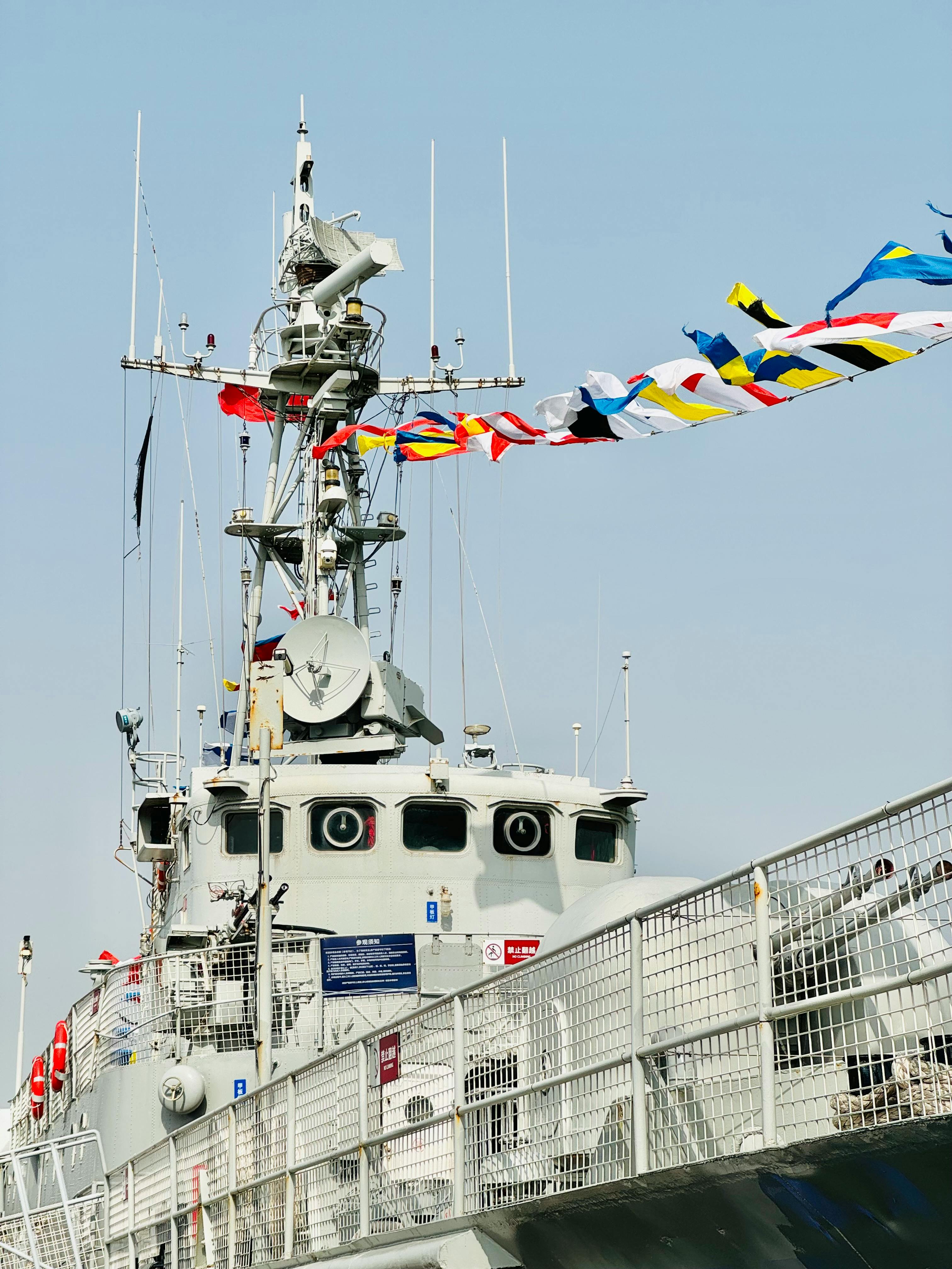 Flags Hanging on Military Warship · Free Stock Photo