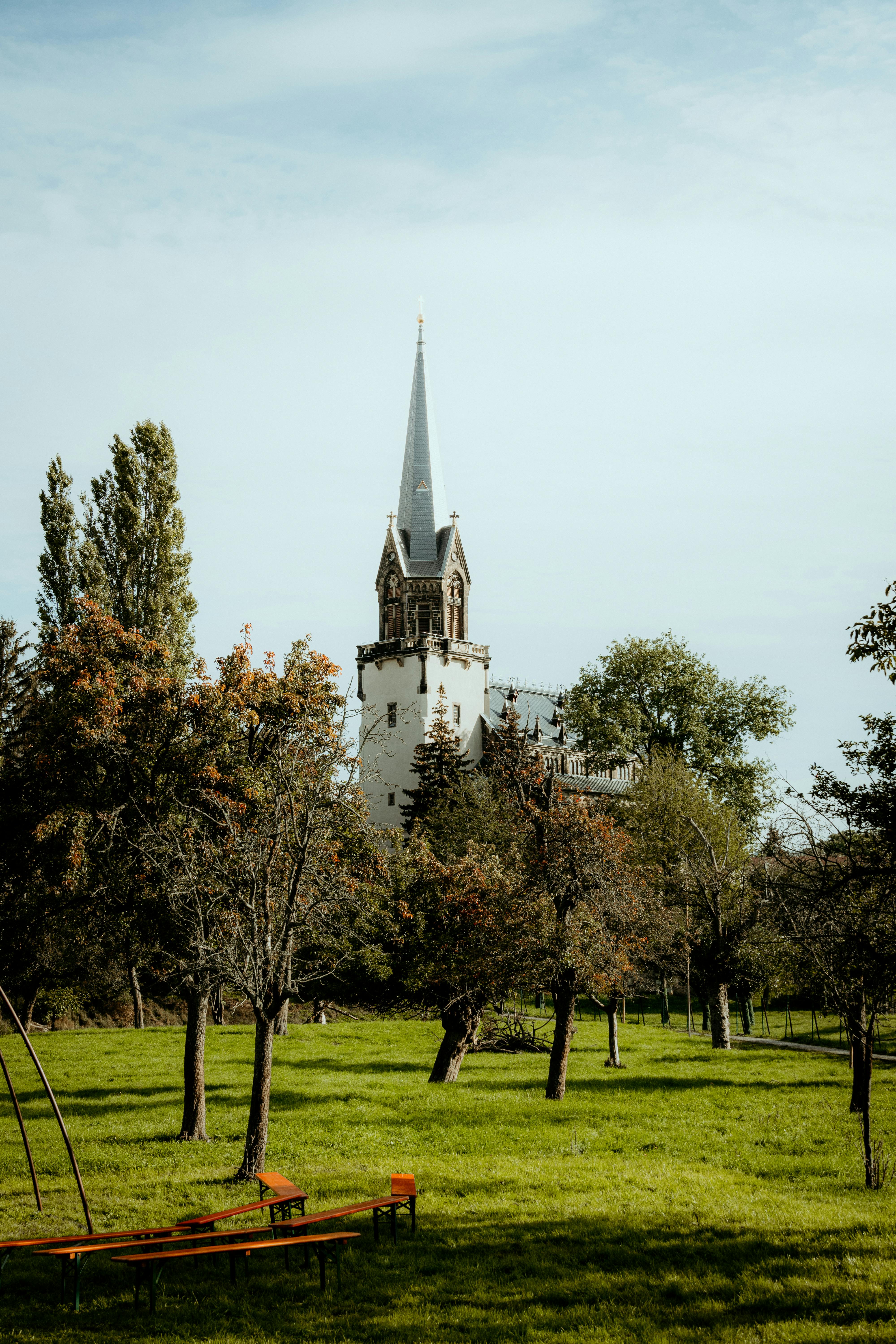 Foto de stock gratuita sobre alemania, bancos, gótico, iglesia, parque ...