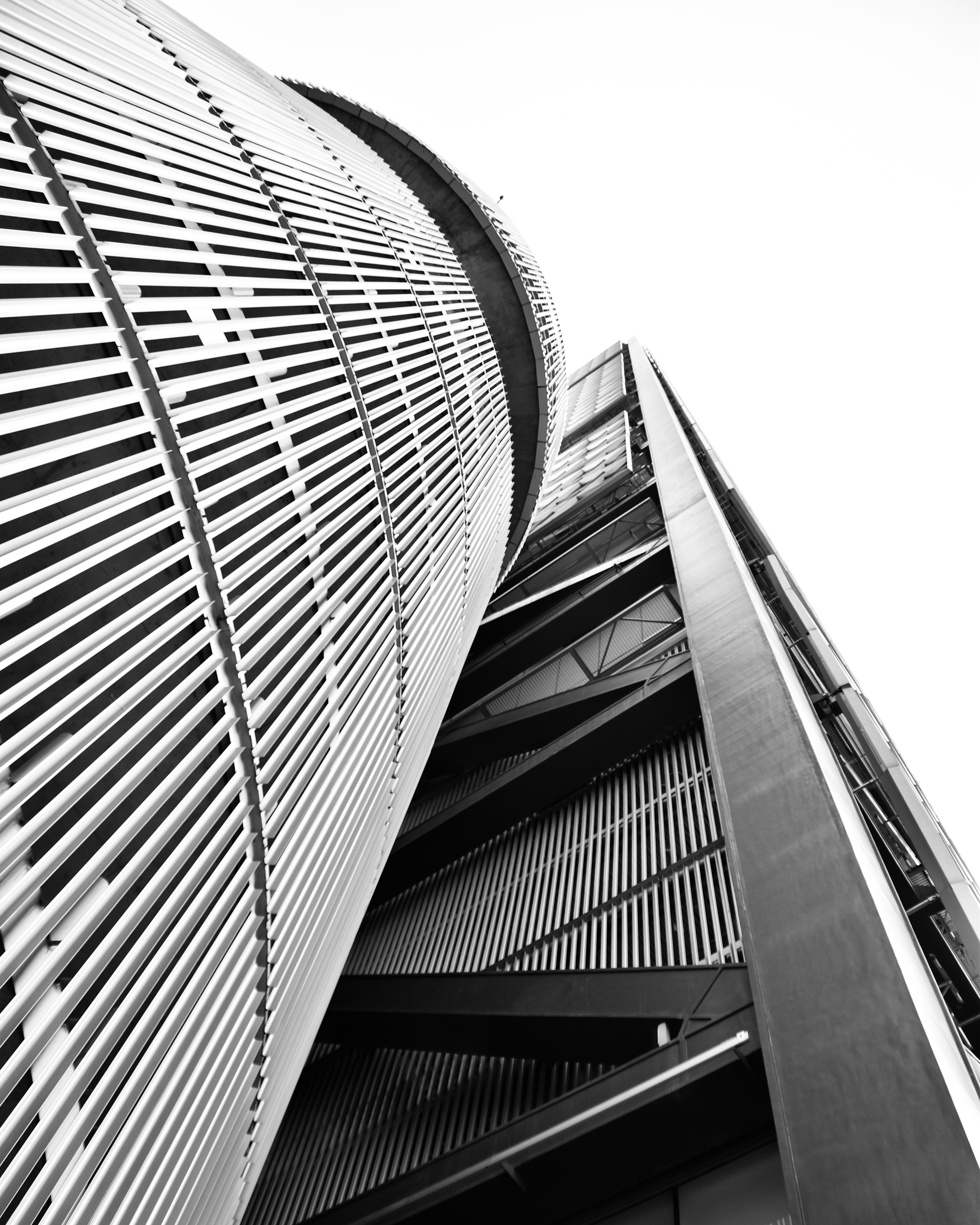 Black and White Photography of a Modern Building · Free Stock Photo