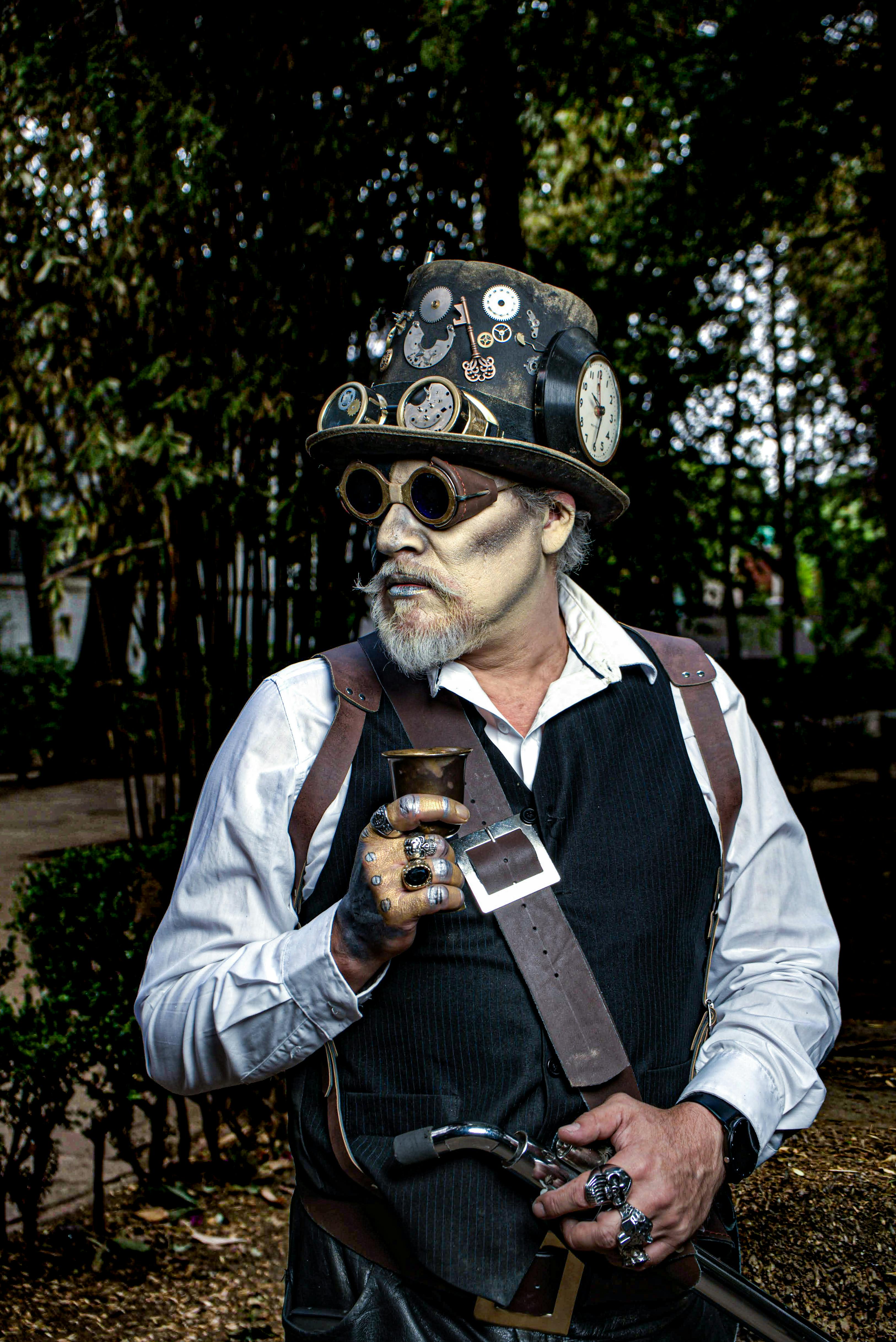 A Bearded Man Wearing a Steampunk Costume · Free Stock Photo