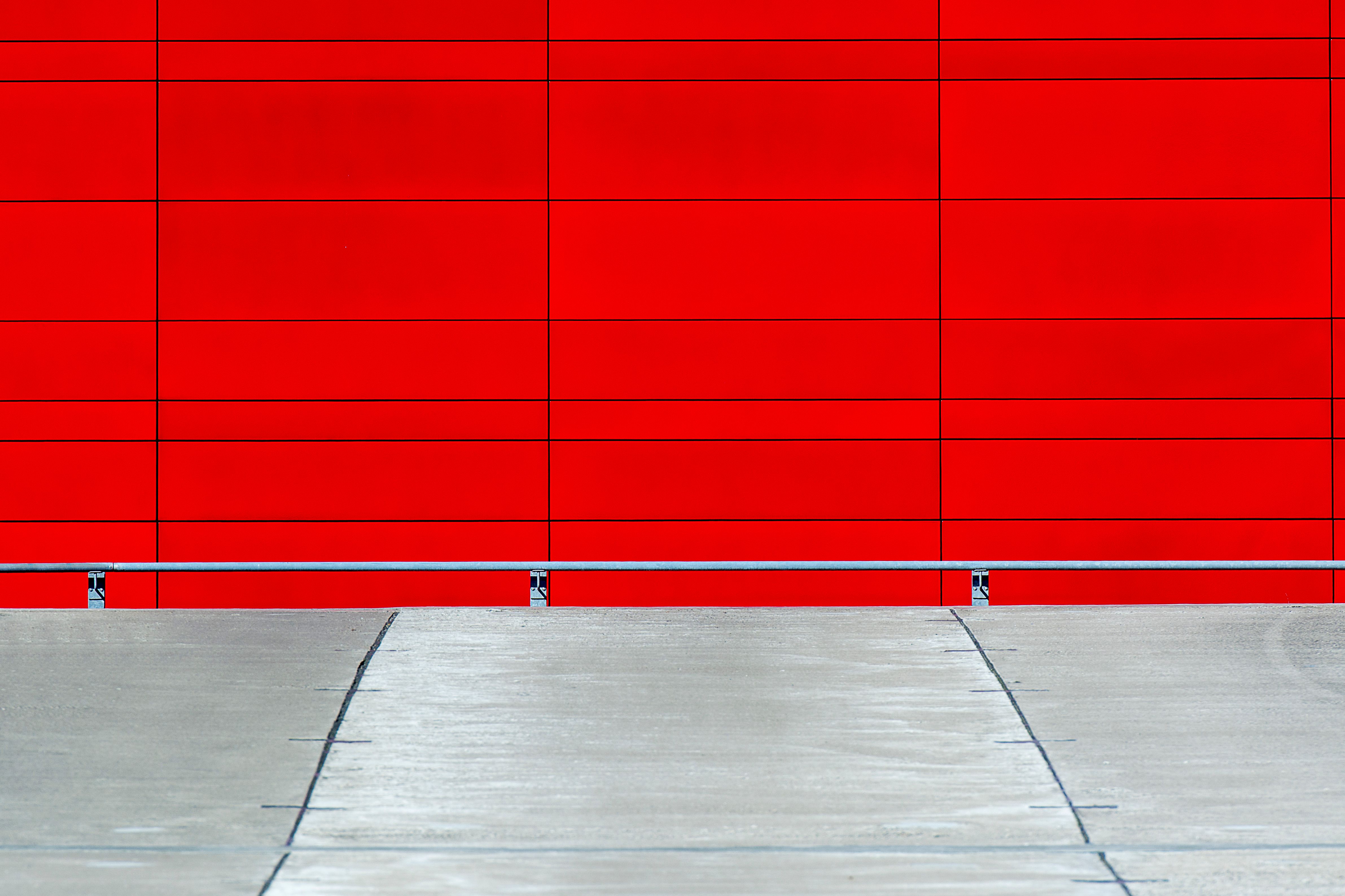 View of a Red Building Exterior and Concrete on the Ground · Free Stock ...