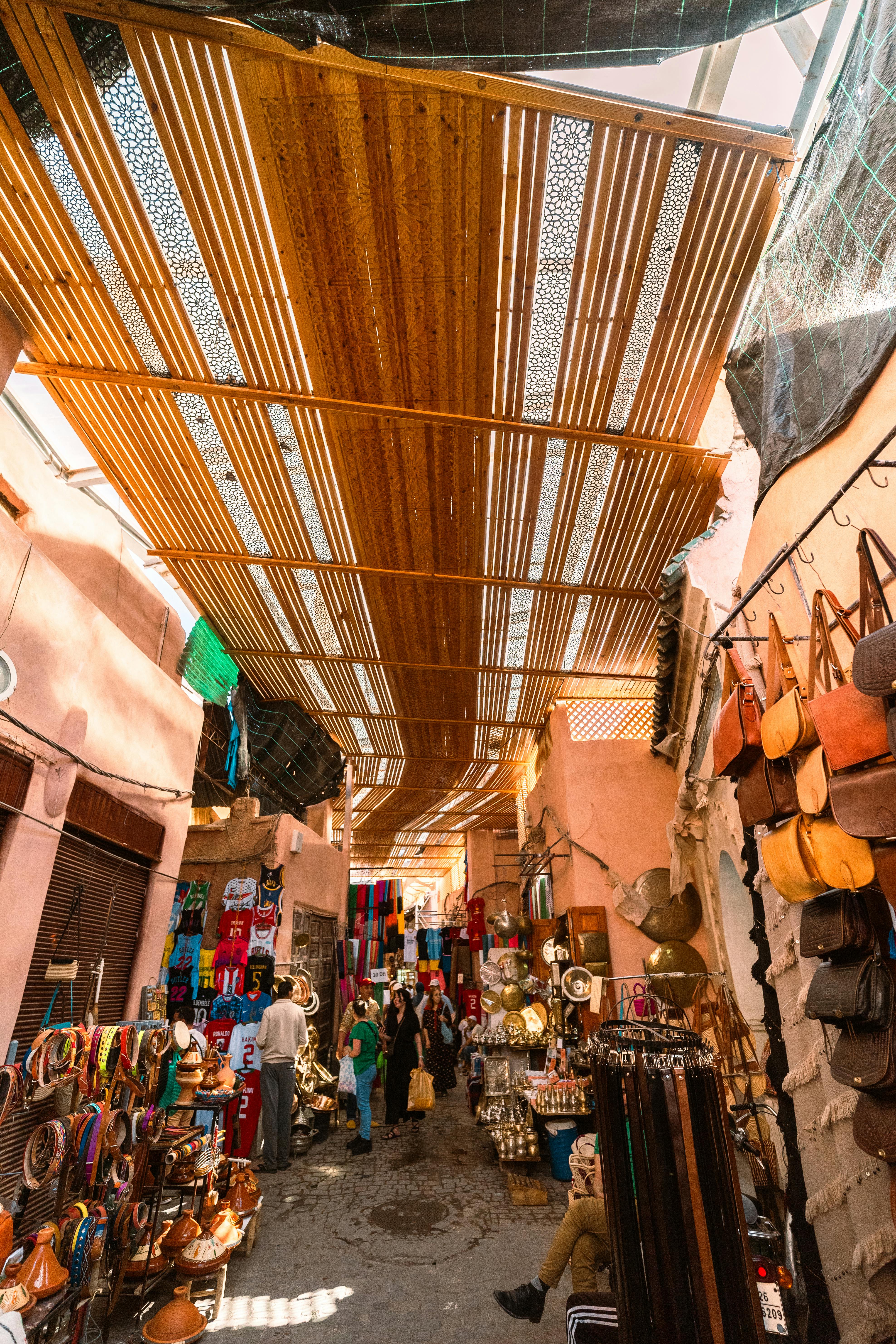 Wooden Roof over Alley at Market in Marrakech, Morocco · Free Stock Photo