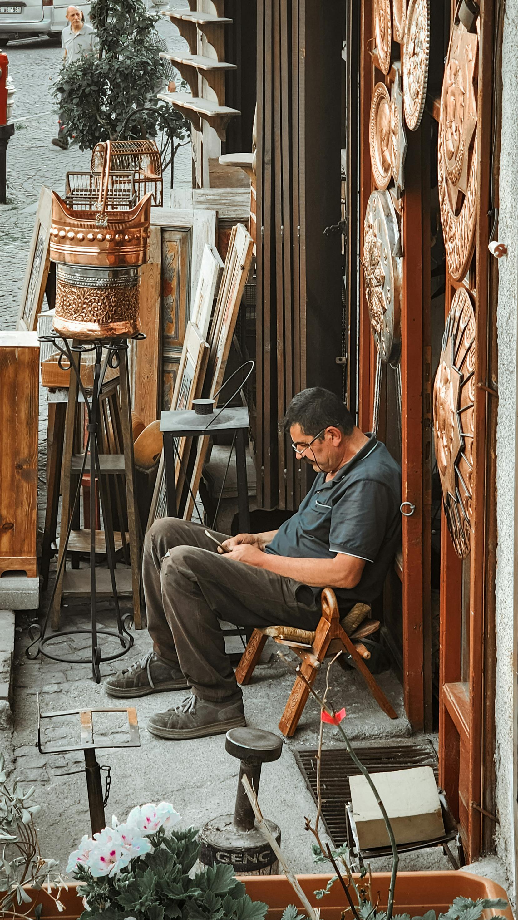 Merchant Using Smartphone · Free Stock Photo