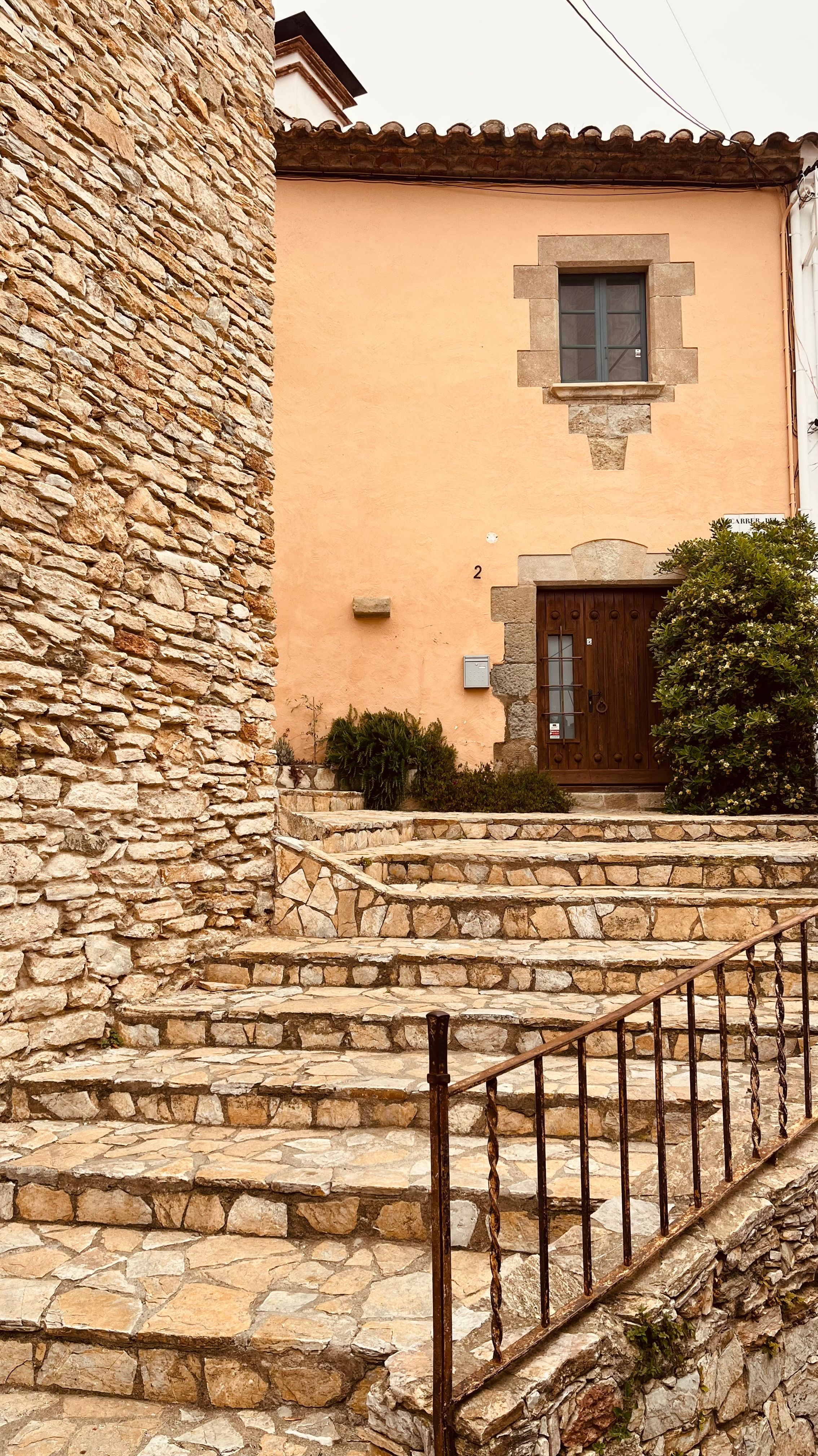 Stone Staircase To a Orange House · Free Stock Photo