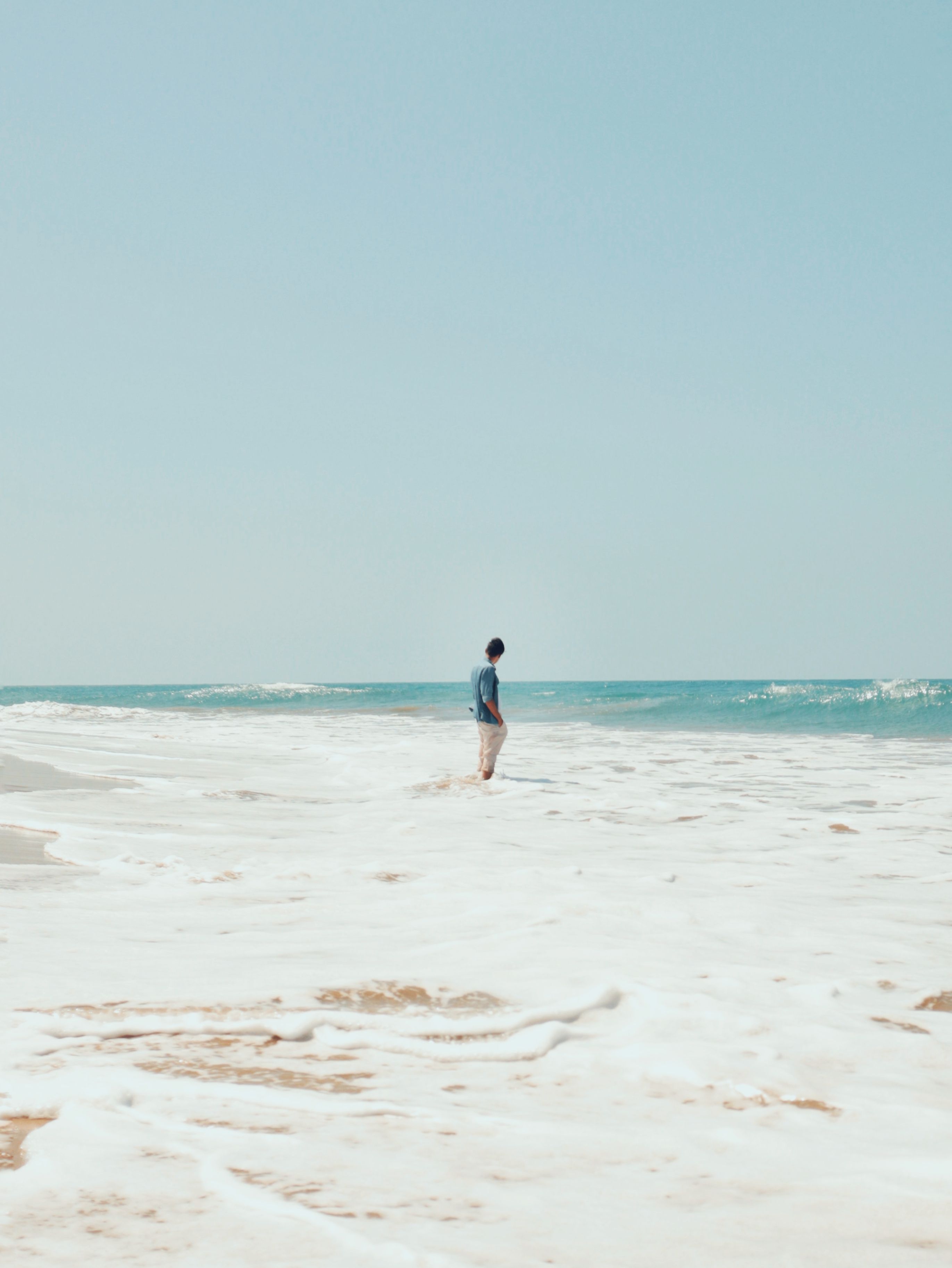 Man Standing in Sea · Free Stock Photo