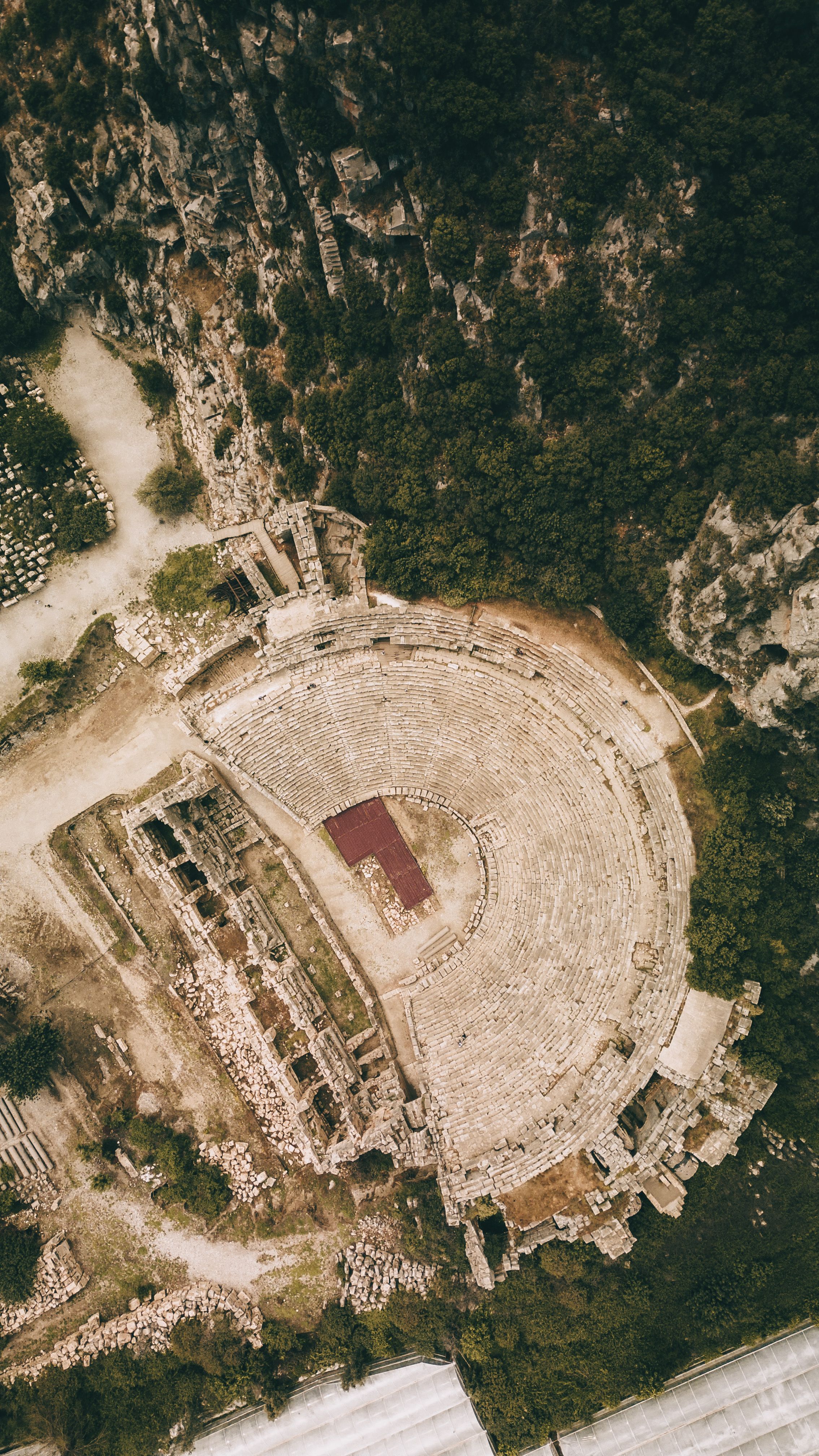Aerial view of the ancient amphitheater of ephesus · Free Stock Photo