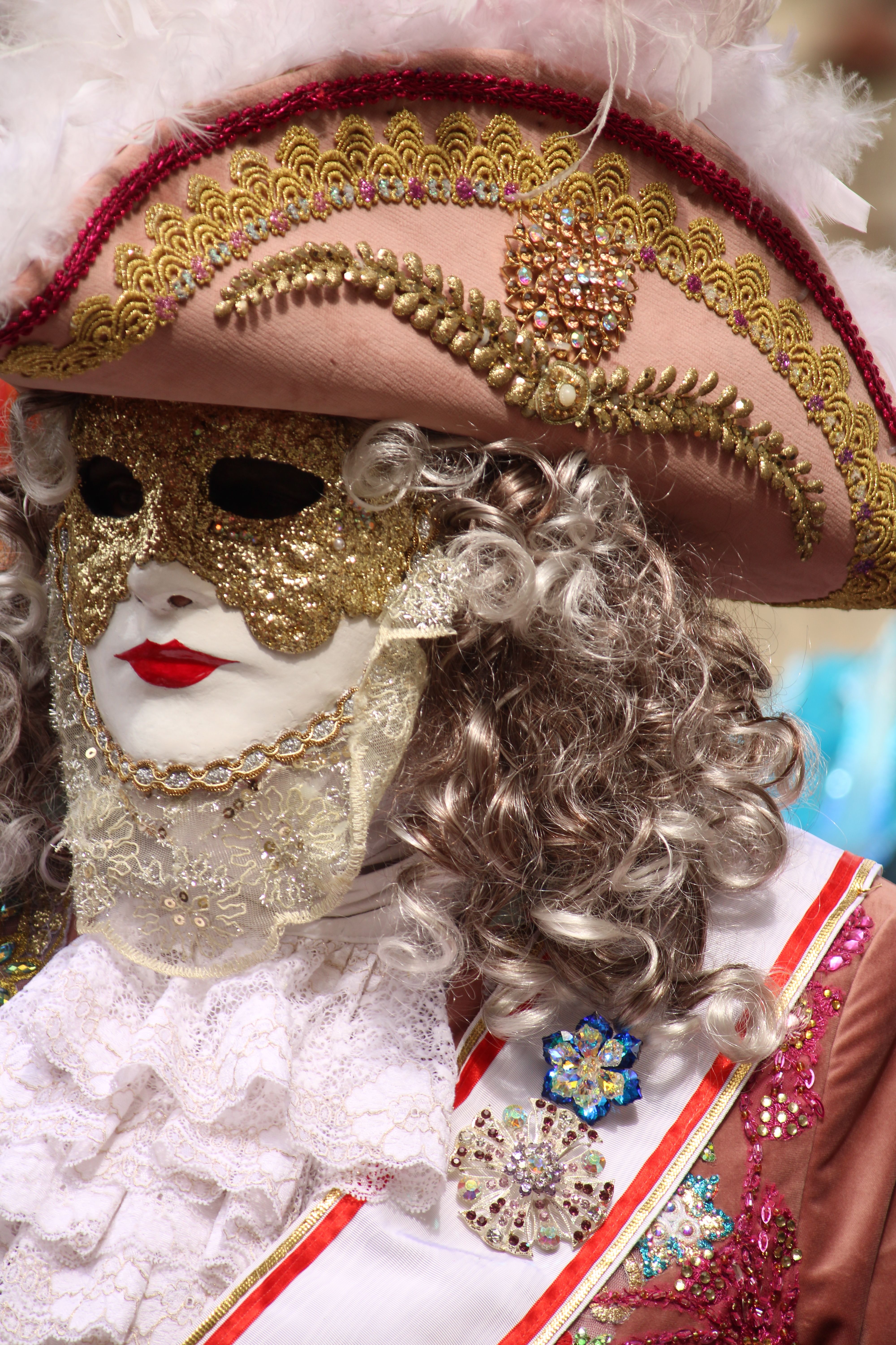 A woman wearing a fancy costume and a mask · Free Stock Photo