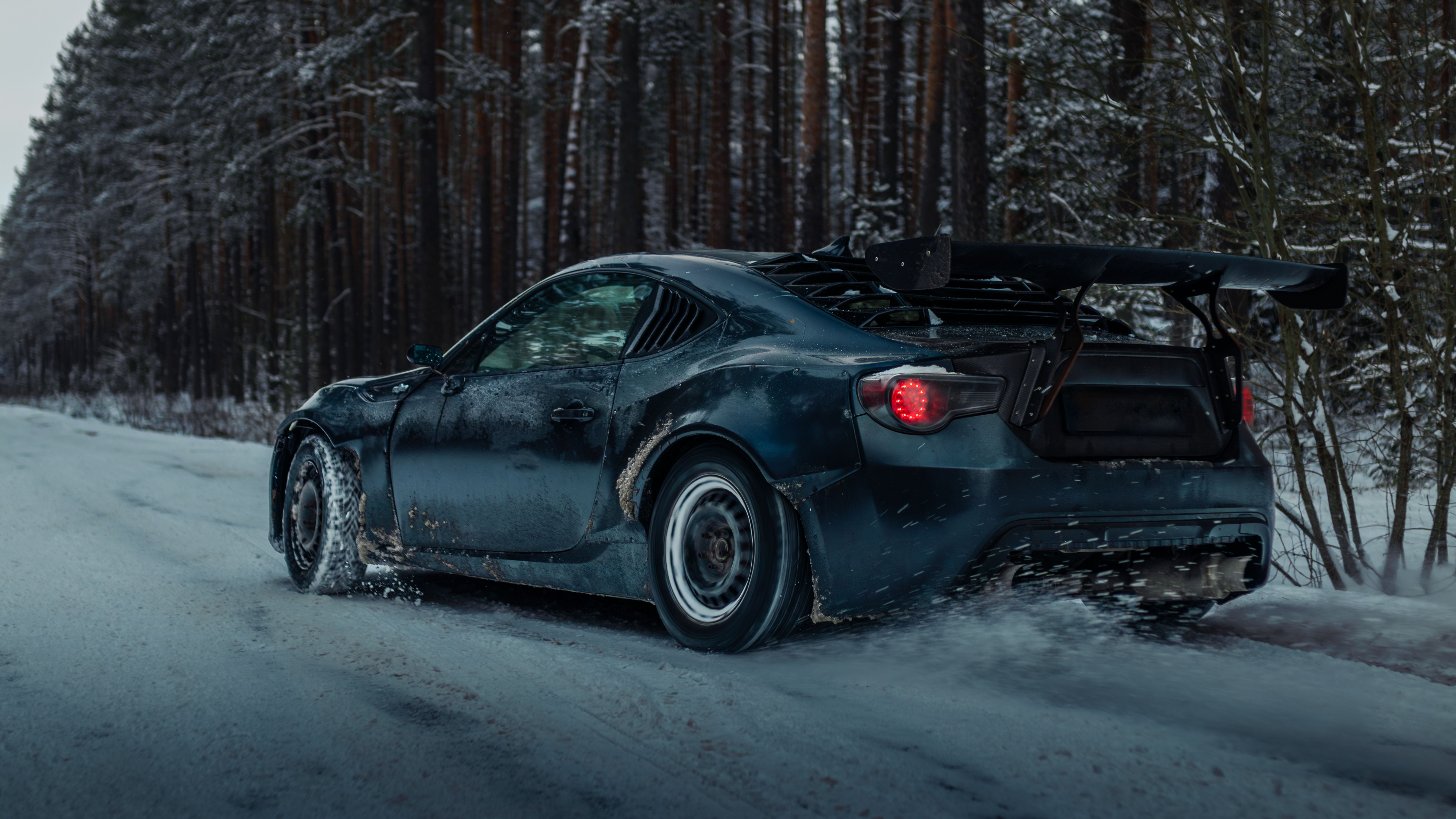 Toyota GT86 Racing in Forest in Winter · Free Stock Photo