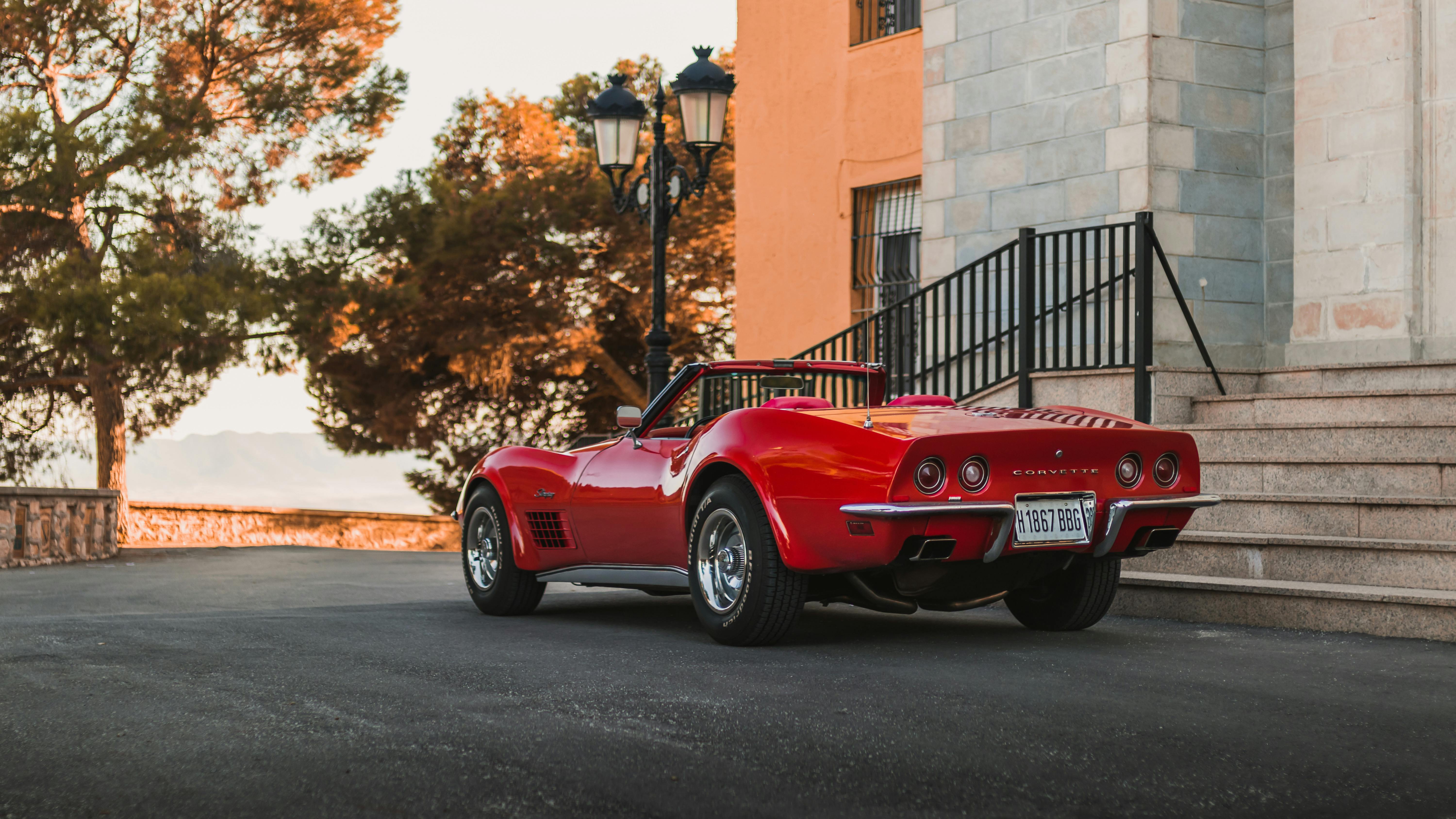 Back View of Red Chevrolet Corvette · Free Stock Photo