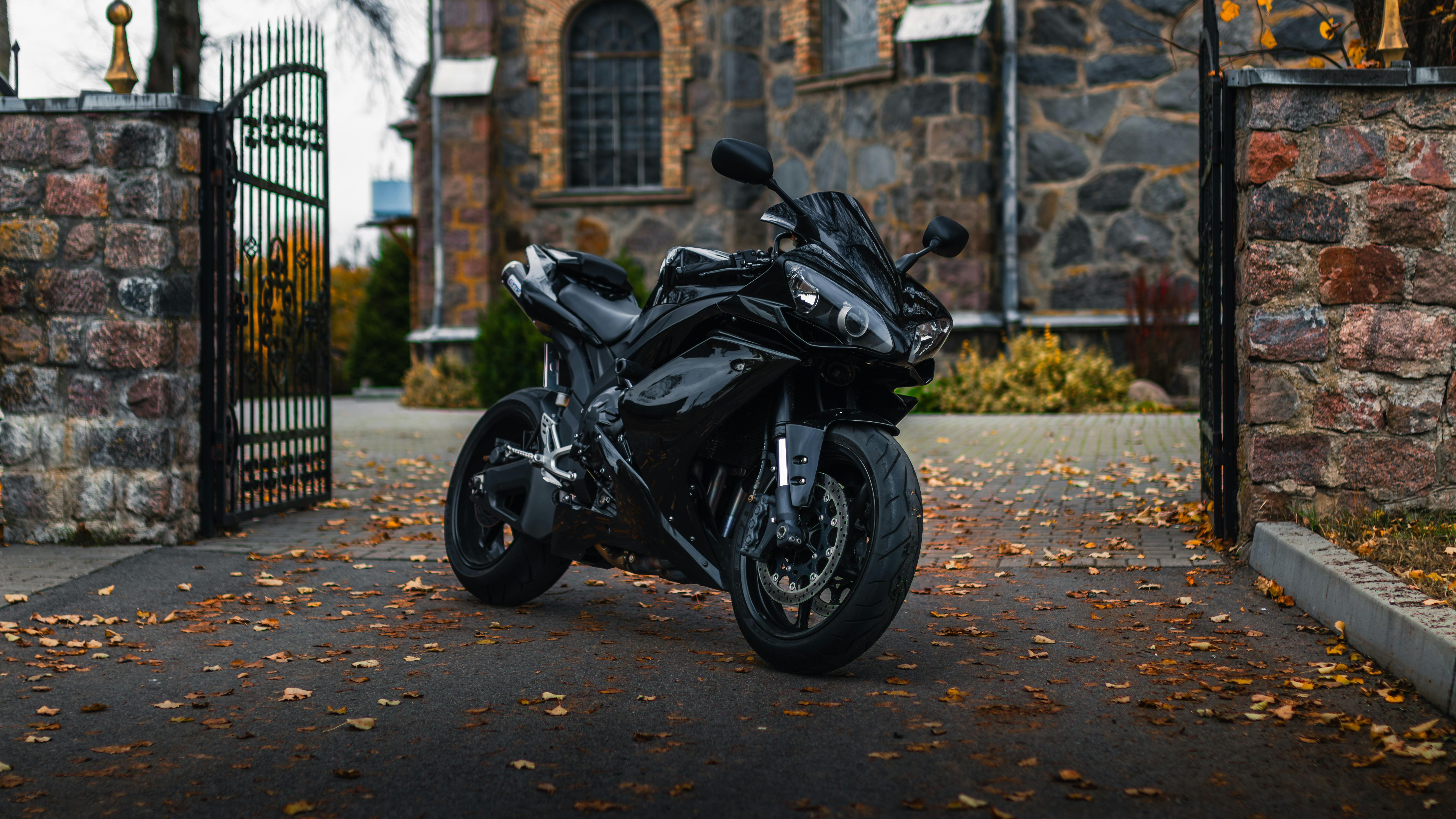 Motorbike in Church Gate in Autumn · Free Stock Photo