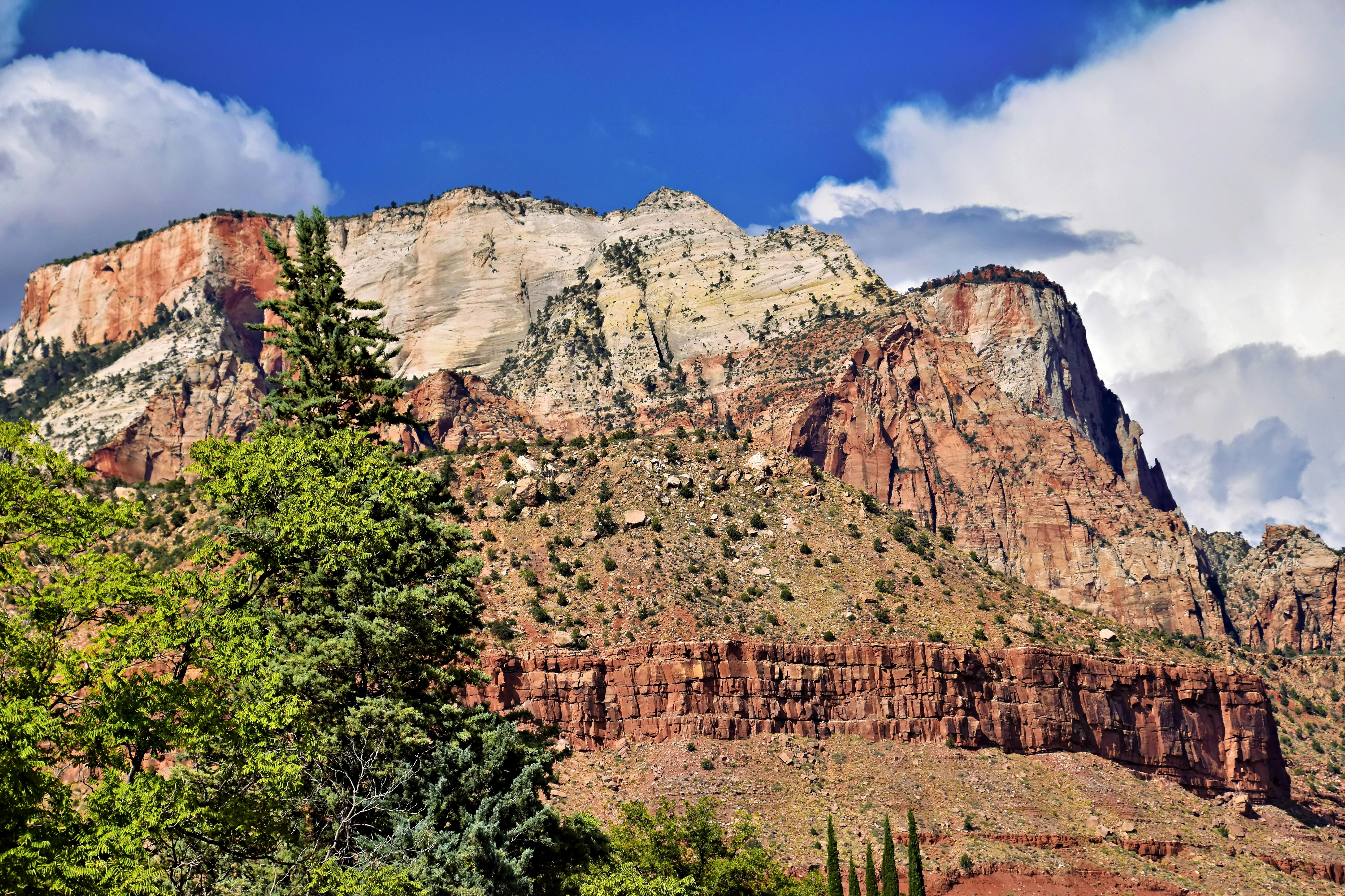 Red Sandstone Mountain in Zion National Park · Free Stock Photo