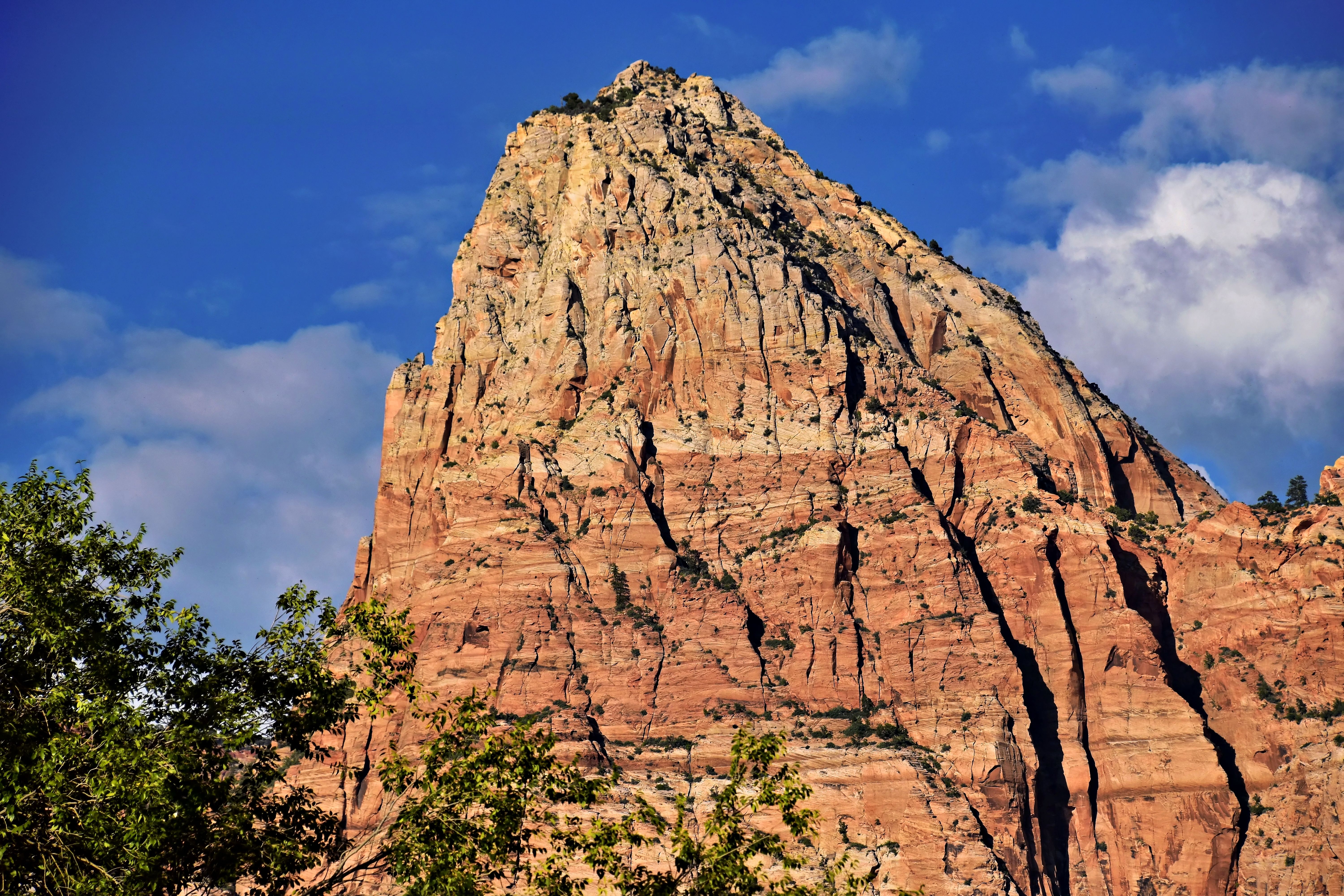 Sandstone Mountain Peak in Zion National Park in Utah, USA · Free Stock ...