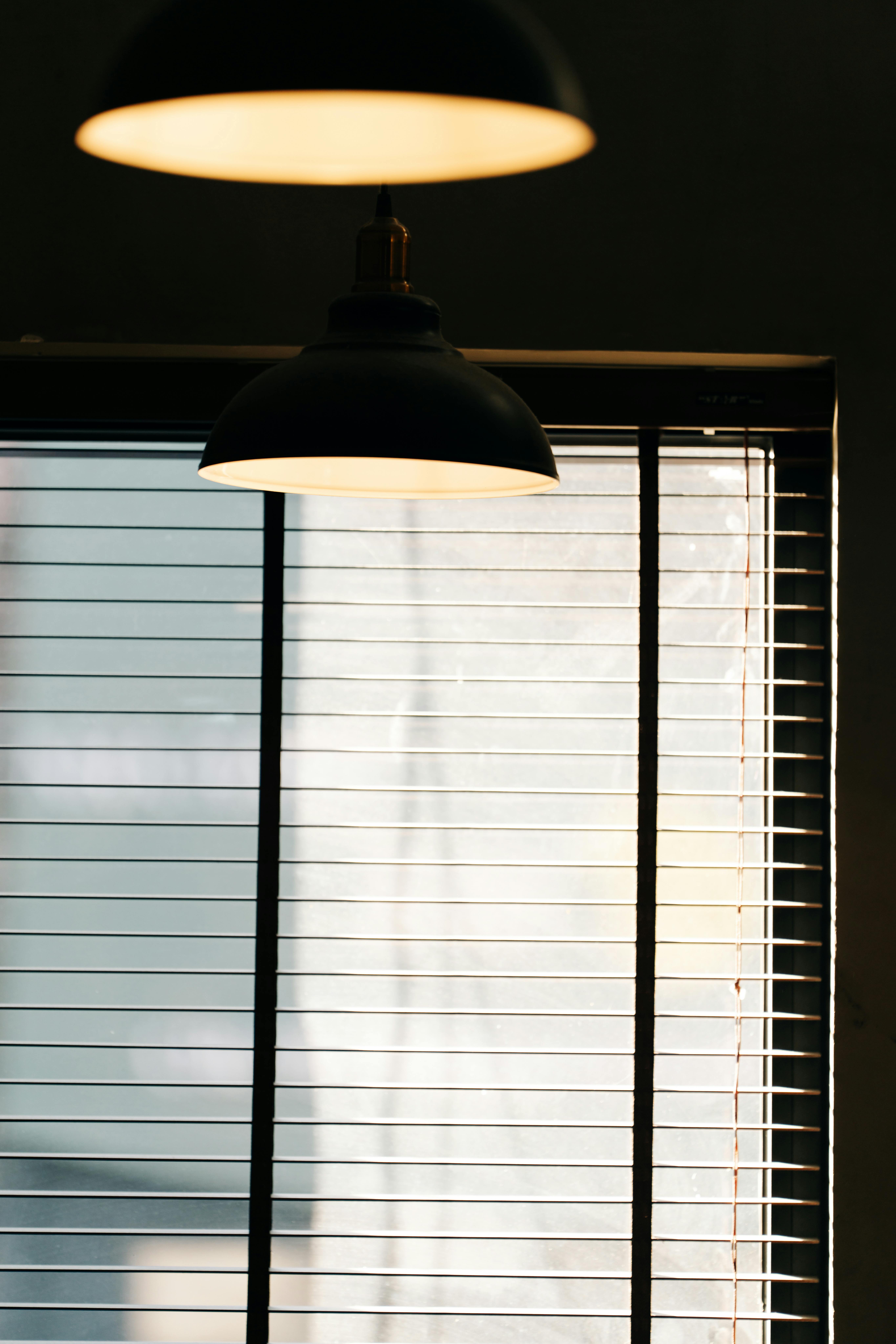 Lamps near Window with Blinds · Free Stock Photo