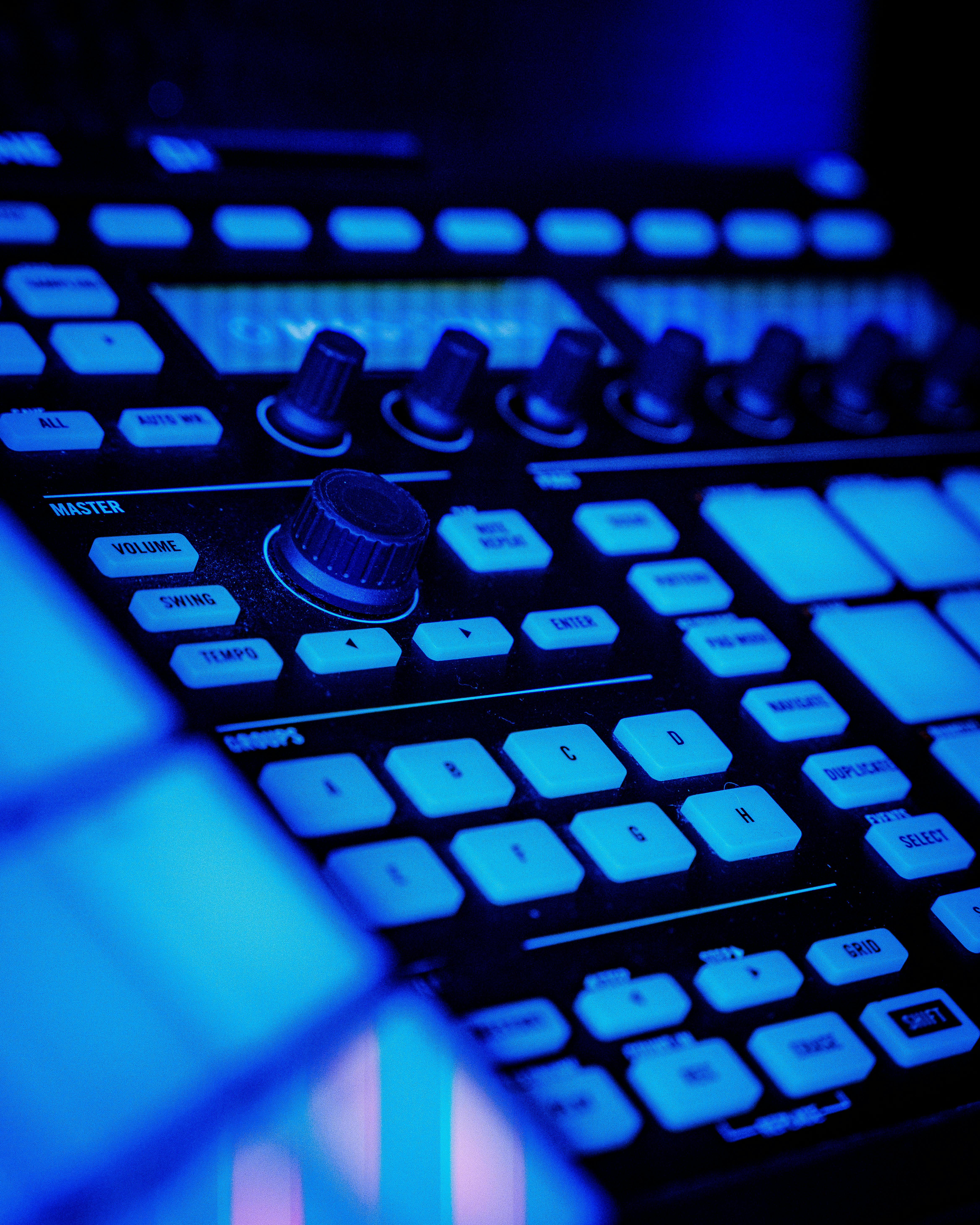 View of a Native Instruments Maschine MK2 sampler drum machine in a ...