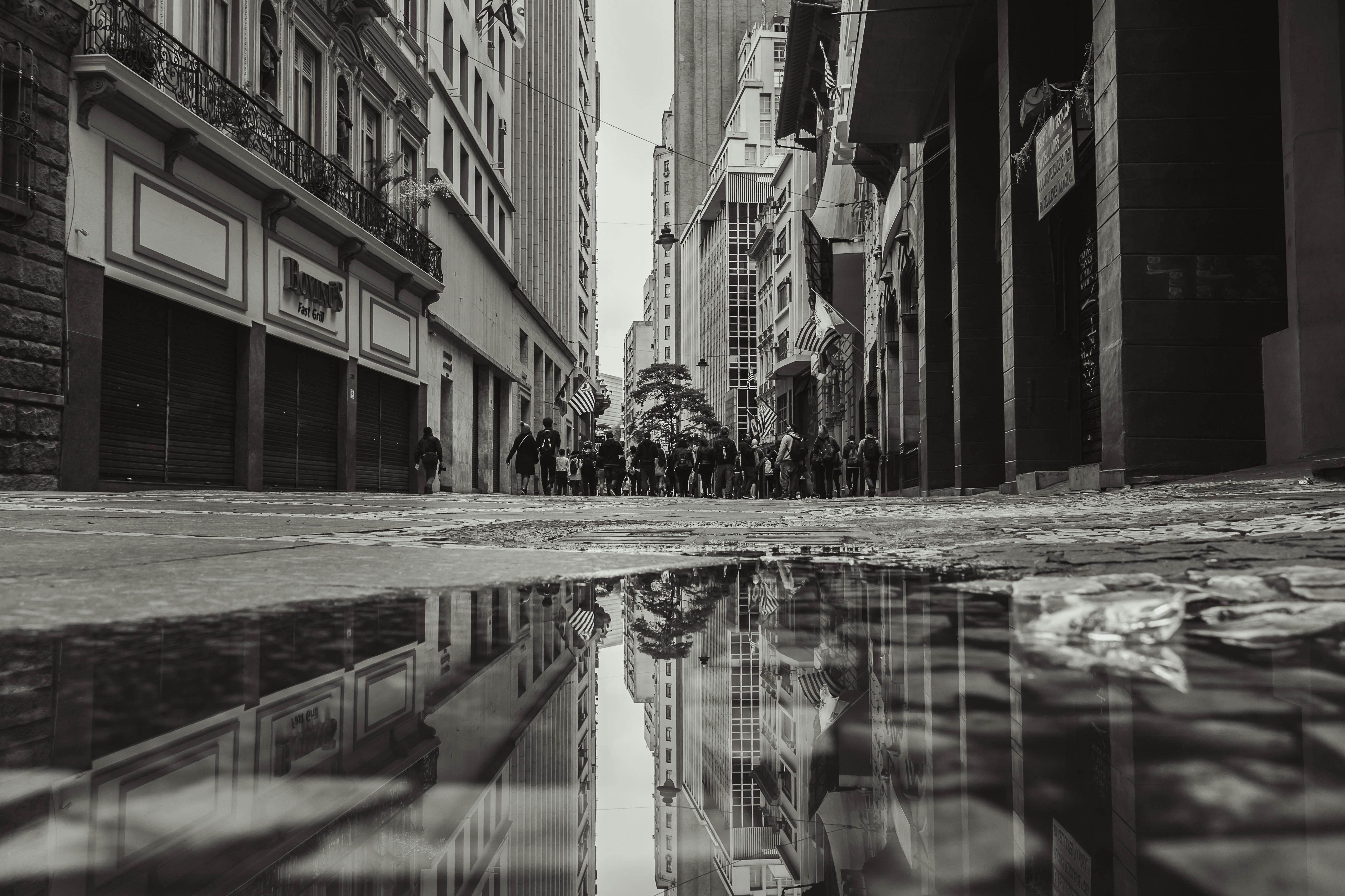 Puddle on Street · Free Stock Photo