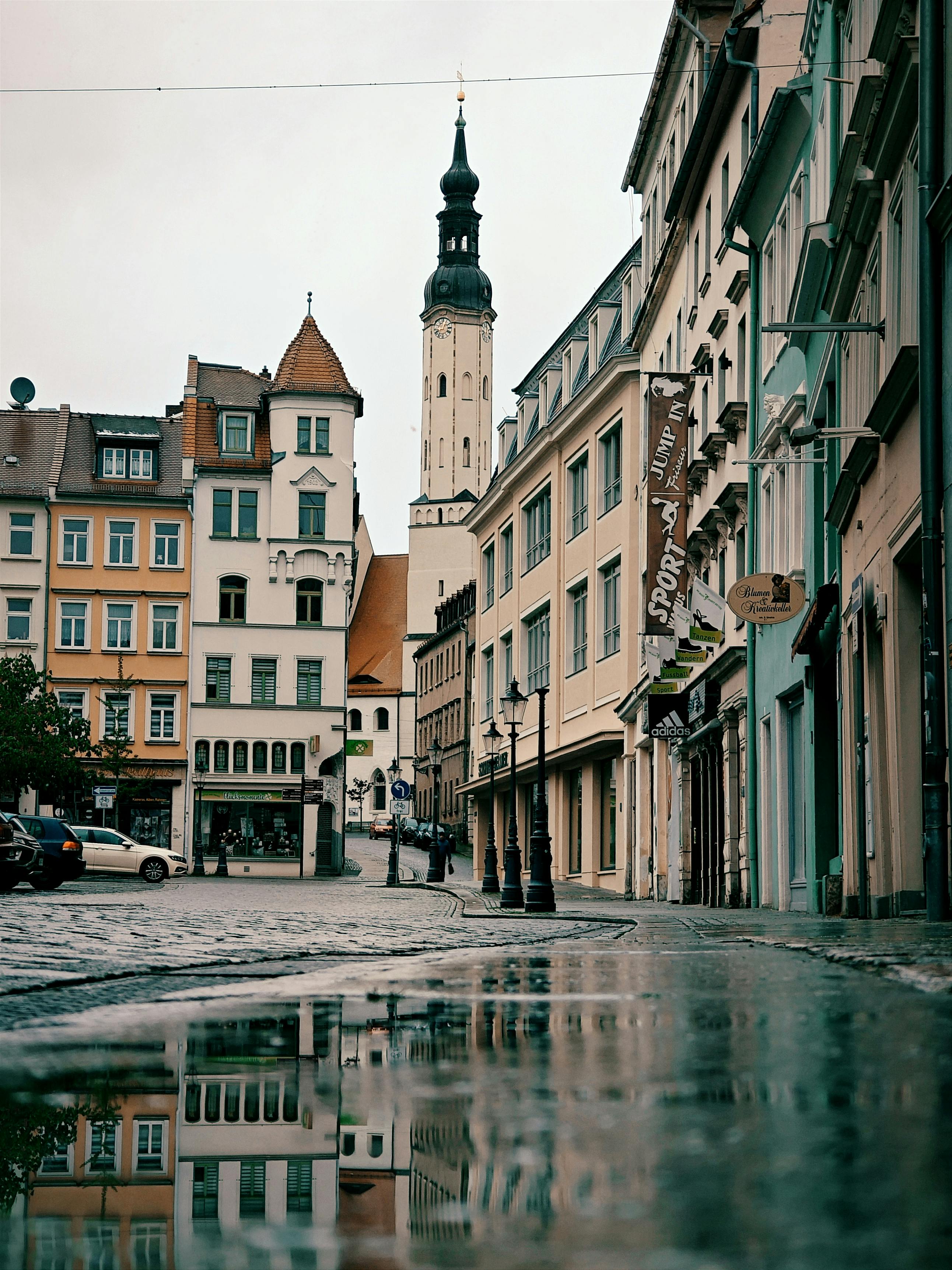 View of Buildings and a Church Tower in Zittau, Germany · Free Stock Photo